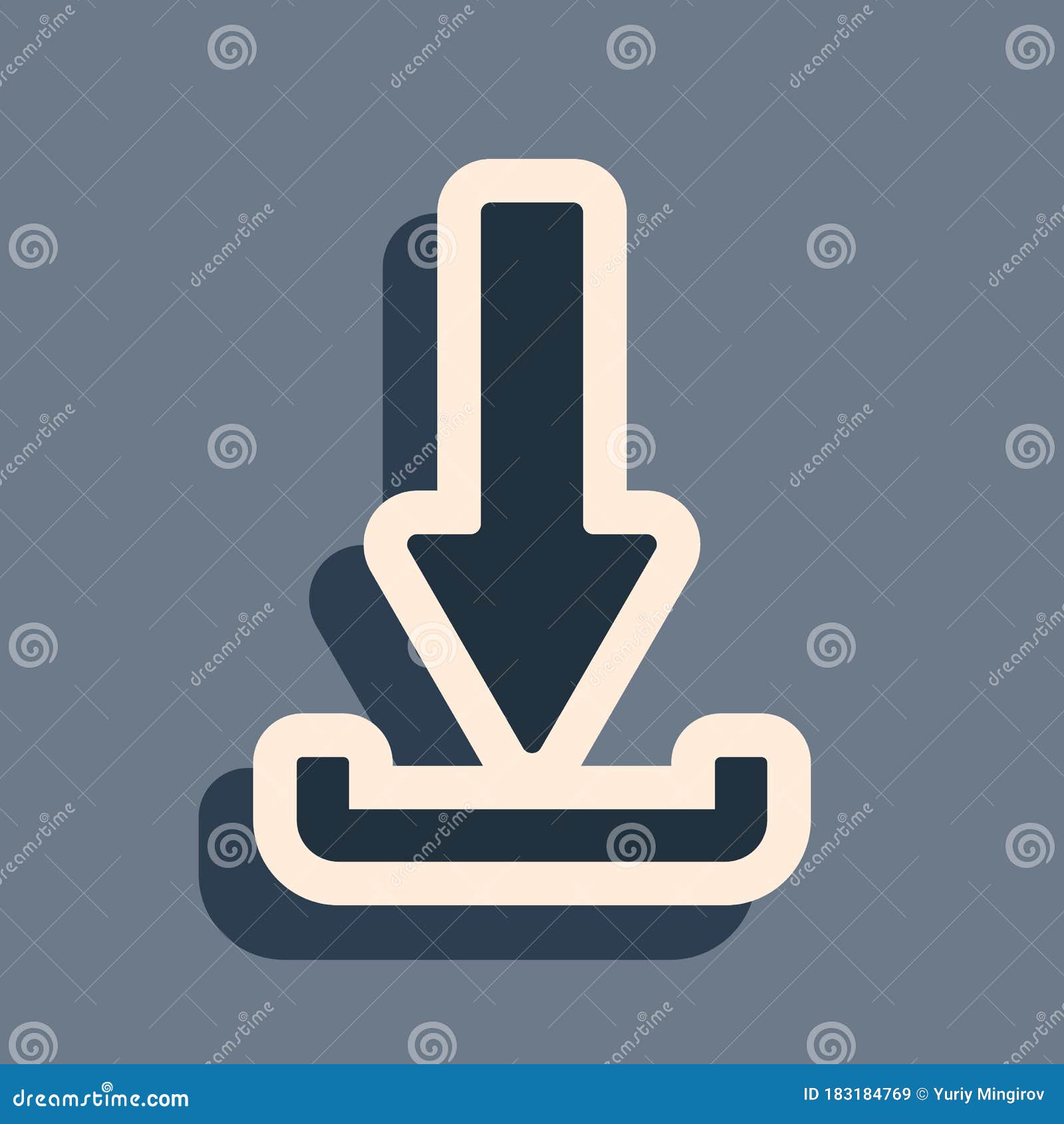 Black Download Icon Isolated on Grey Background. Upload Button. Load ...