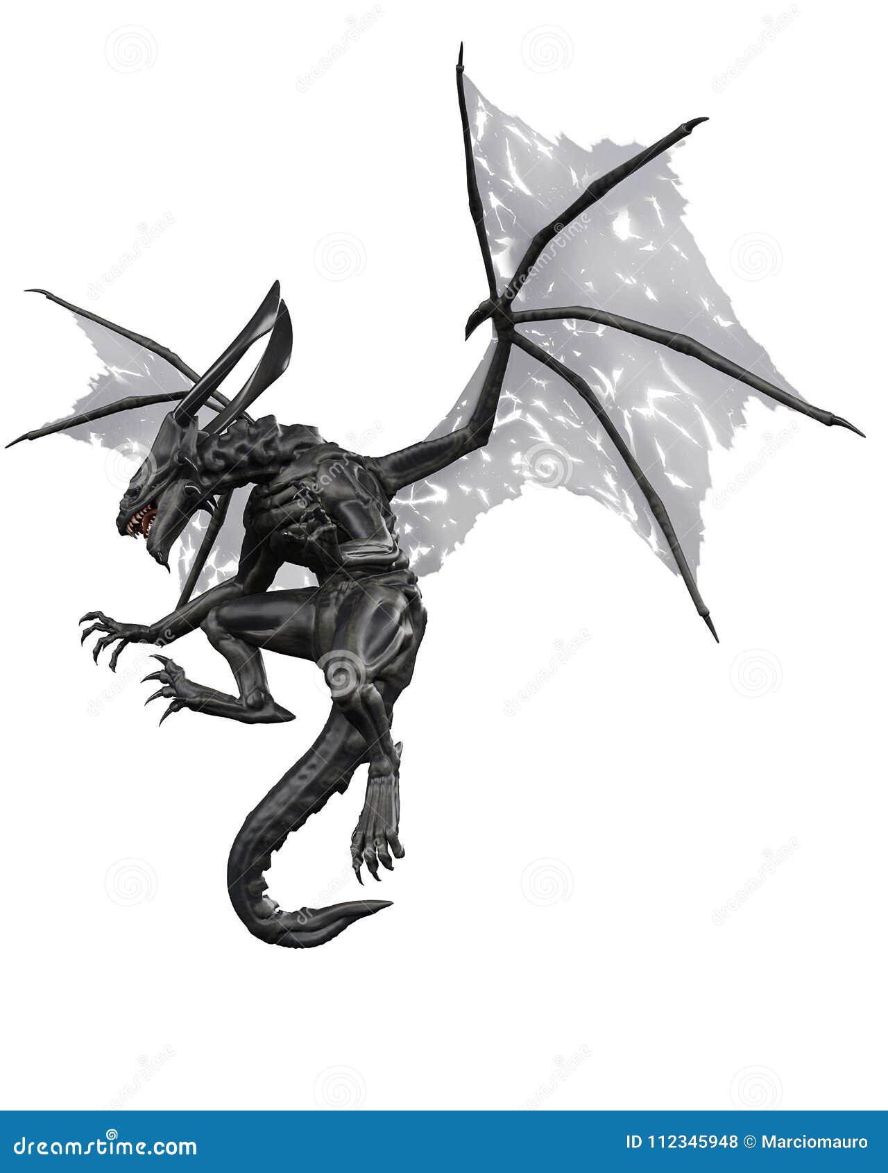Red Dragon Attacking Villages Illustration Royalty-Free Stock Photo ...
