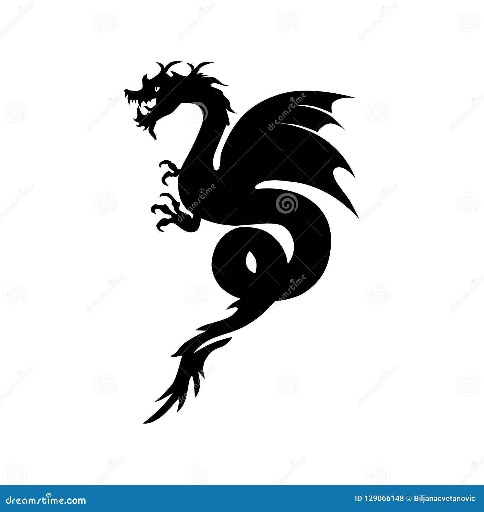 Black Dragon Logo icon stock vector. Illustration of celtic - 129066148