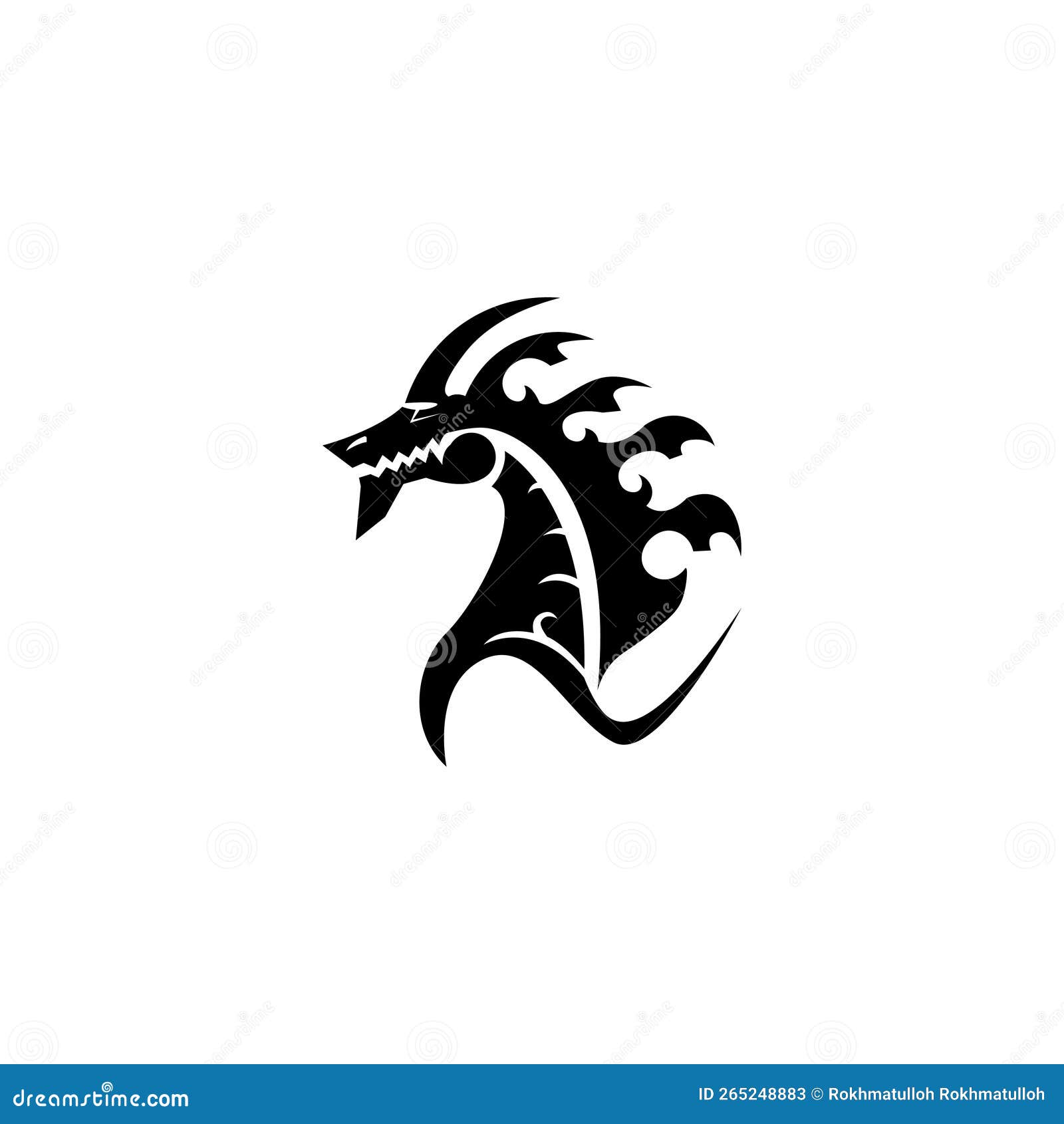 Black Dragon Logo Illustration Abstract Vector Design Stock Vector ...