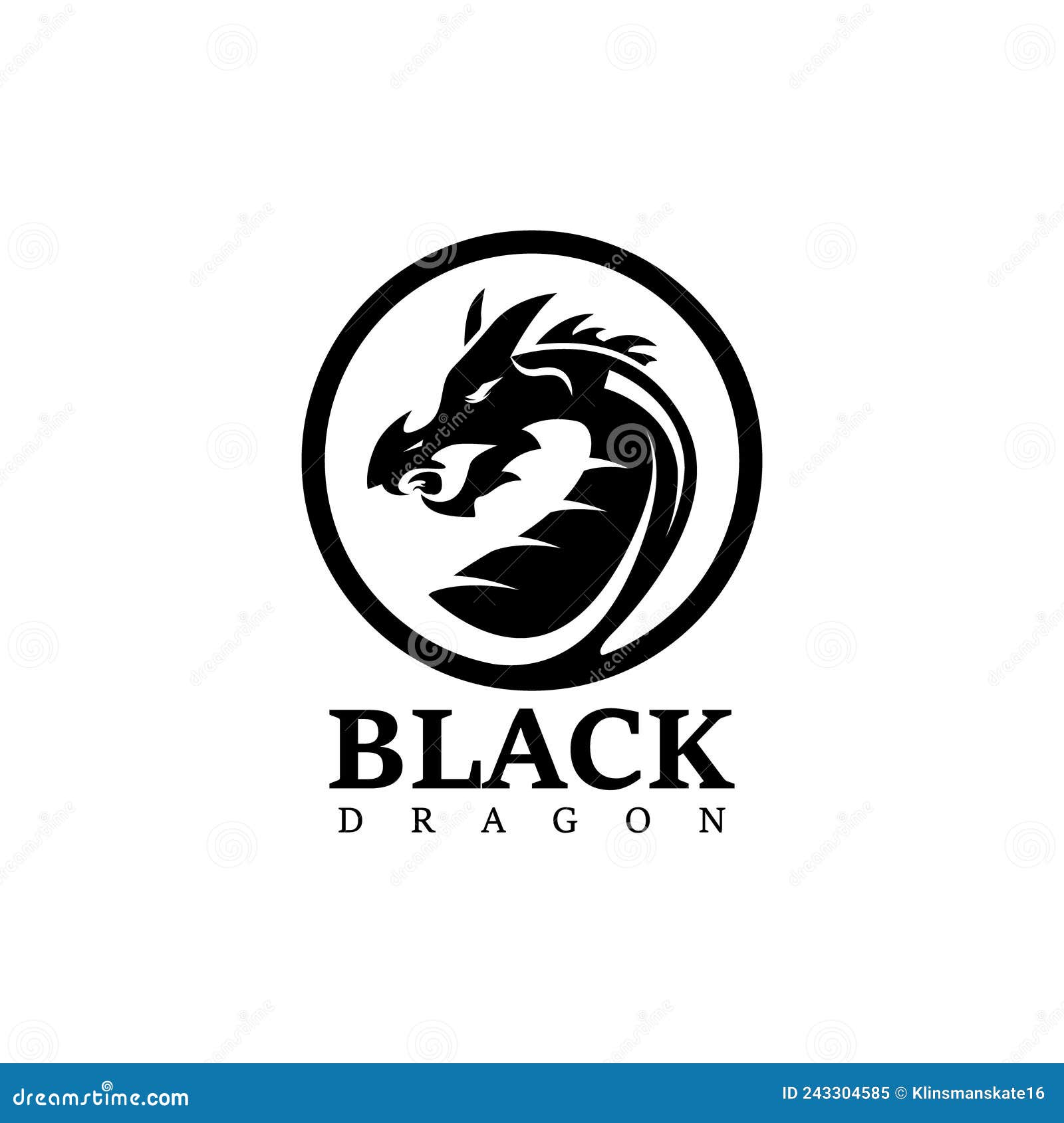 Black Dragon Logo Template Concept Design Stock Vector - Illustration ...