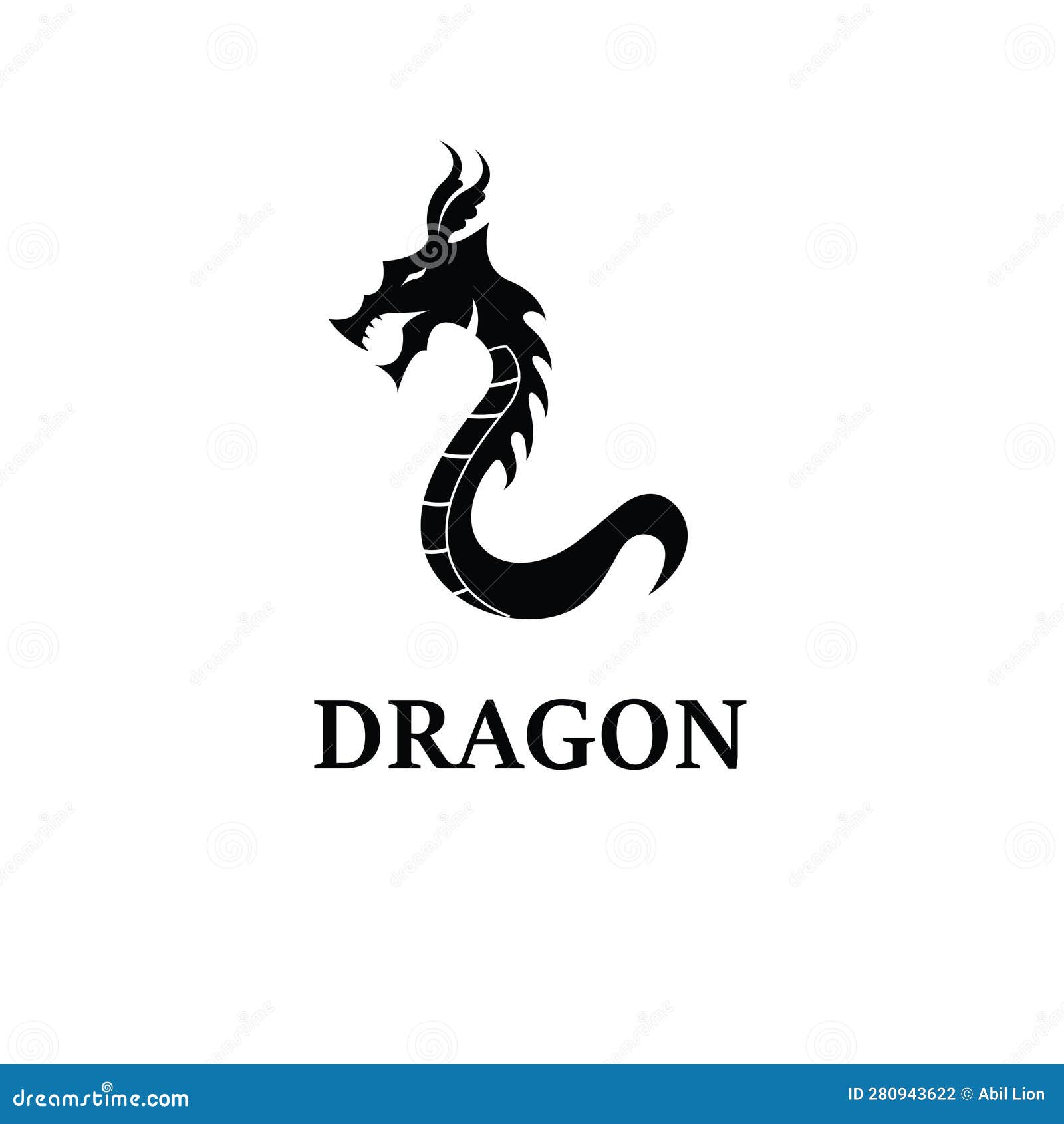 Black Dragon Logo Vector Illustration Stock Vector - Illustration of ...