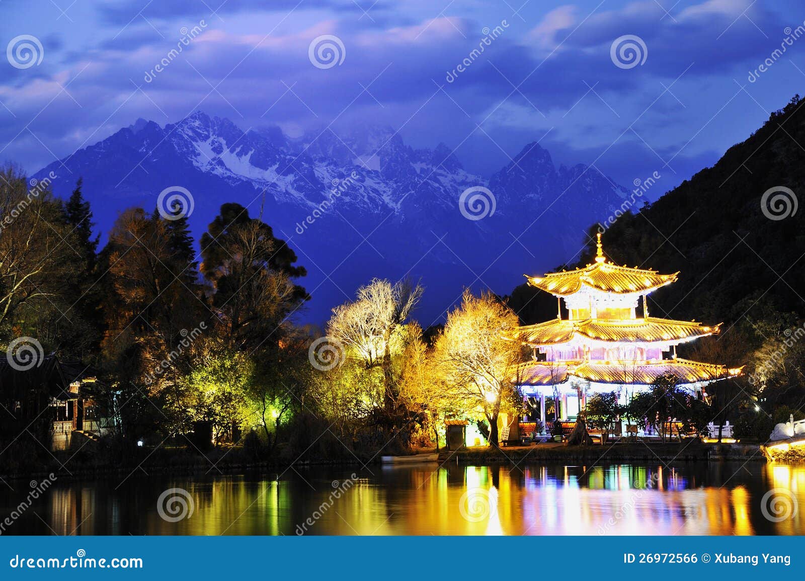 Black dragon pool stock photo. Image of scenery, buildings - 26972566