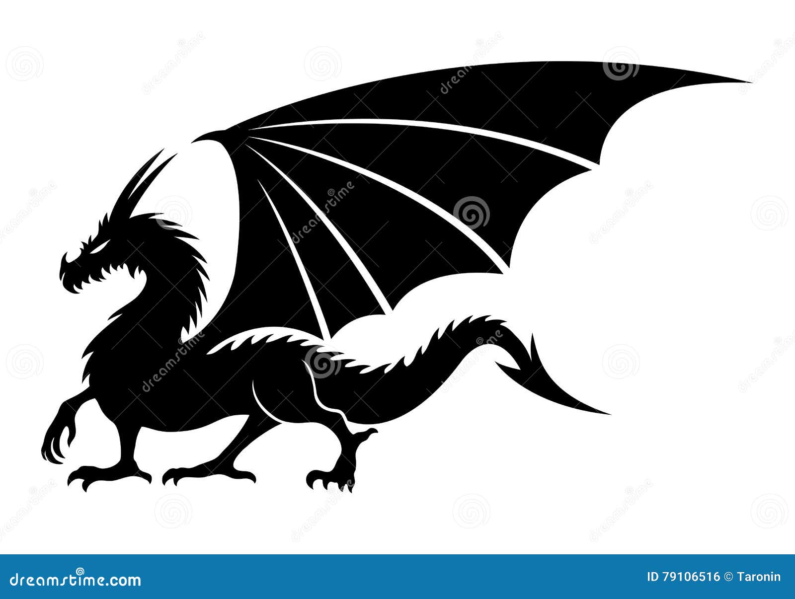 Black dragon sign. stock vector. Illustration of vector - 79106516