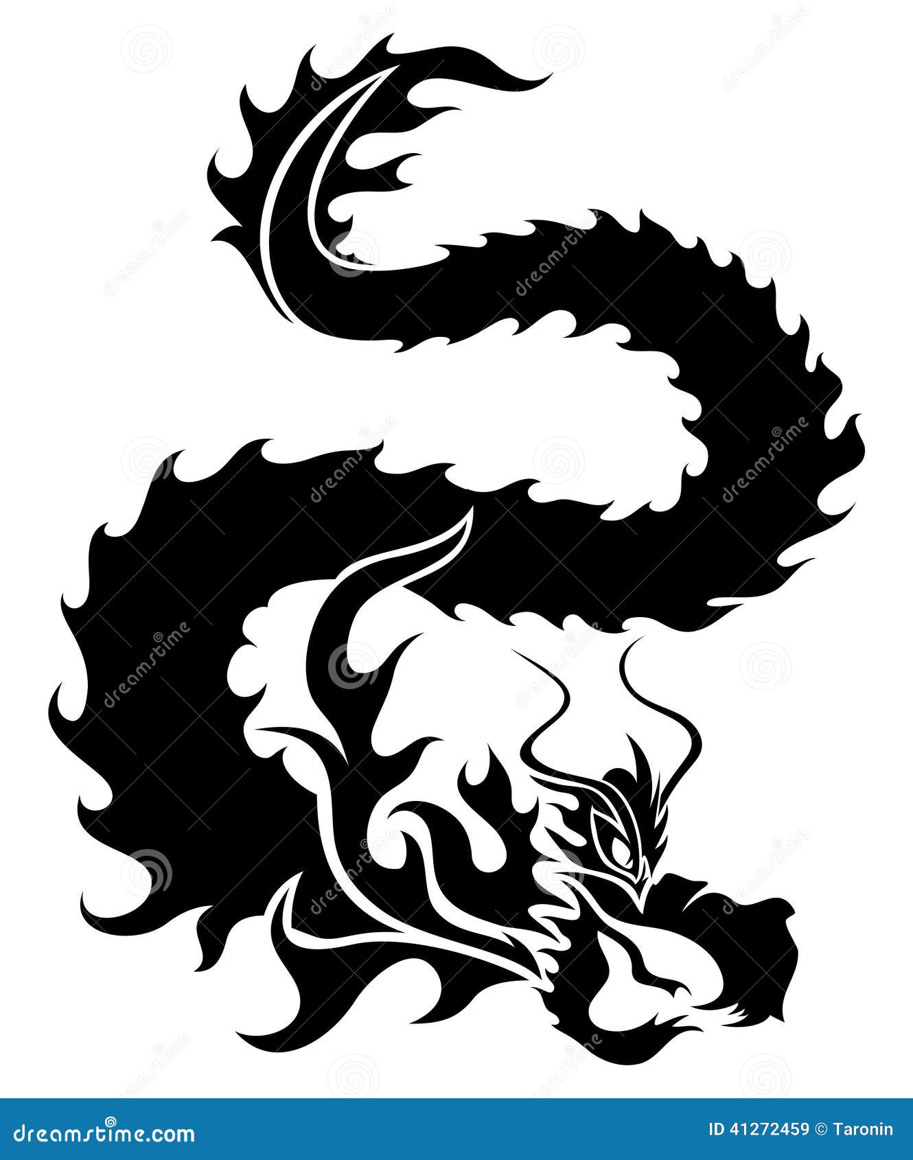 Black dragon. stock vector. Illustration of element, decor - 41272459