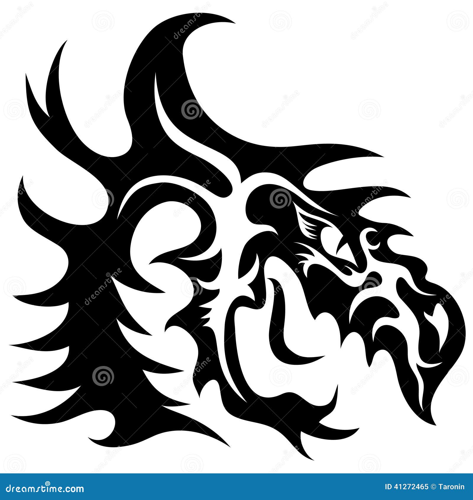 Black dragon. stock vector. Illustration of sign, cartoon - 41272465