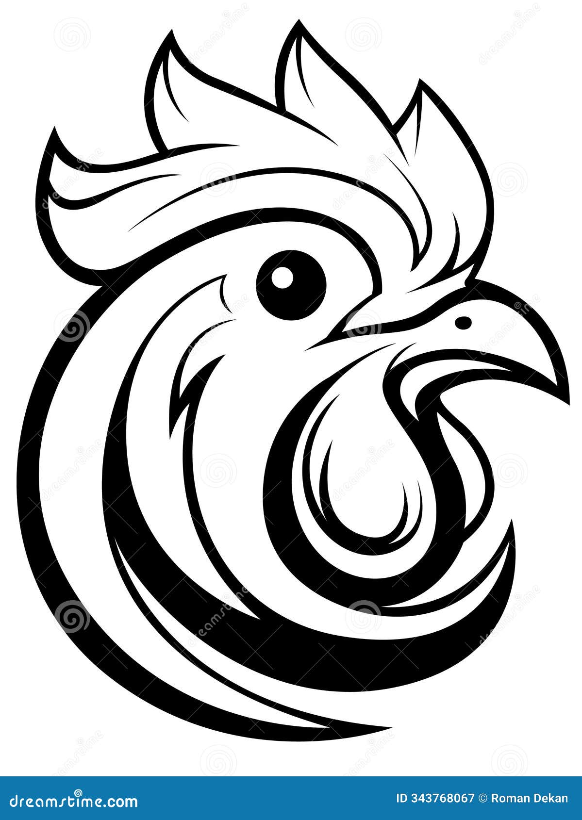 Black Drawing of Hen Head from Side View Stock Vector - Illustration of ...