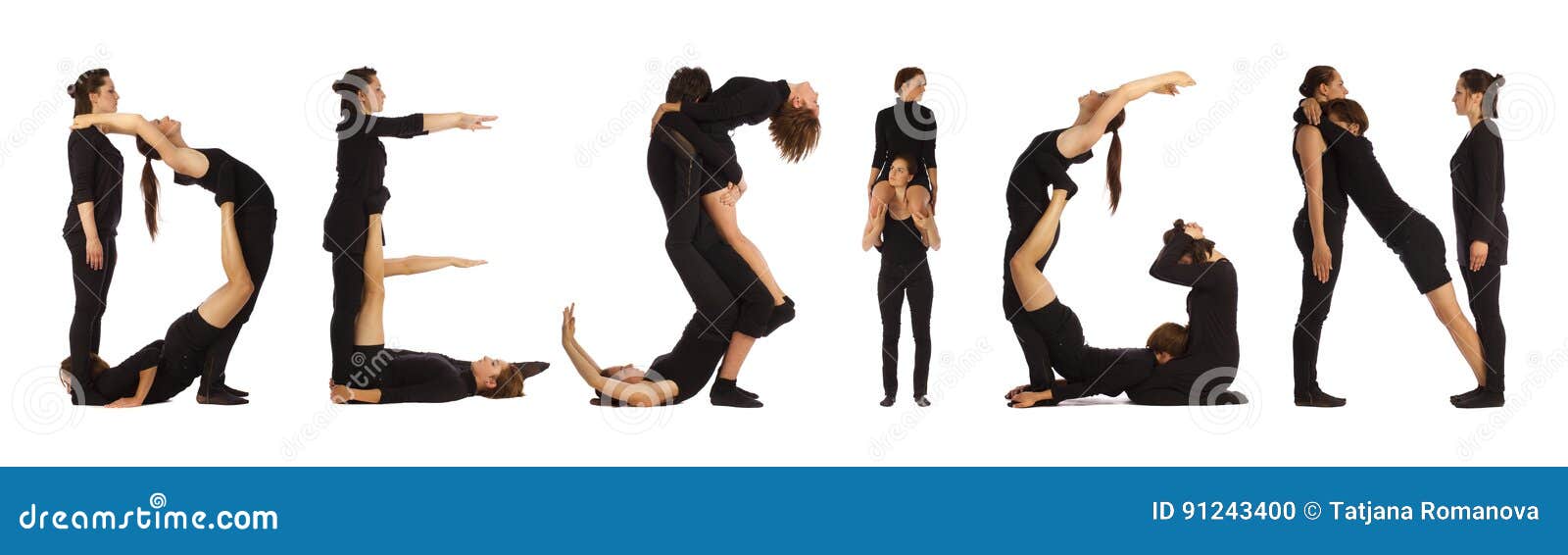 Black Dressed People Forming Word DESIGN Stock Photo - Image of human ...