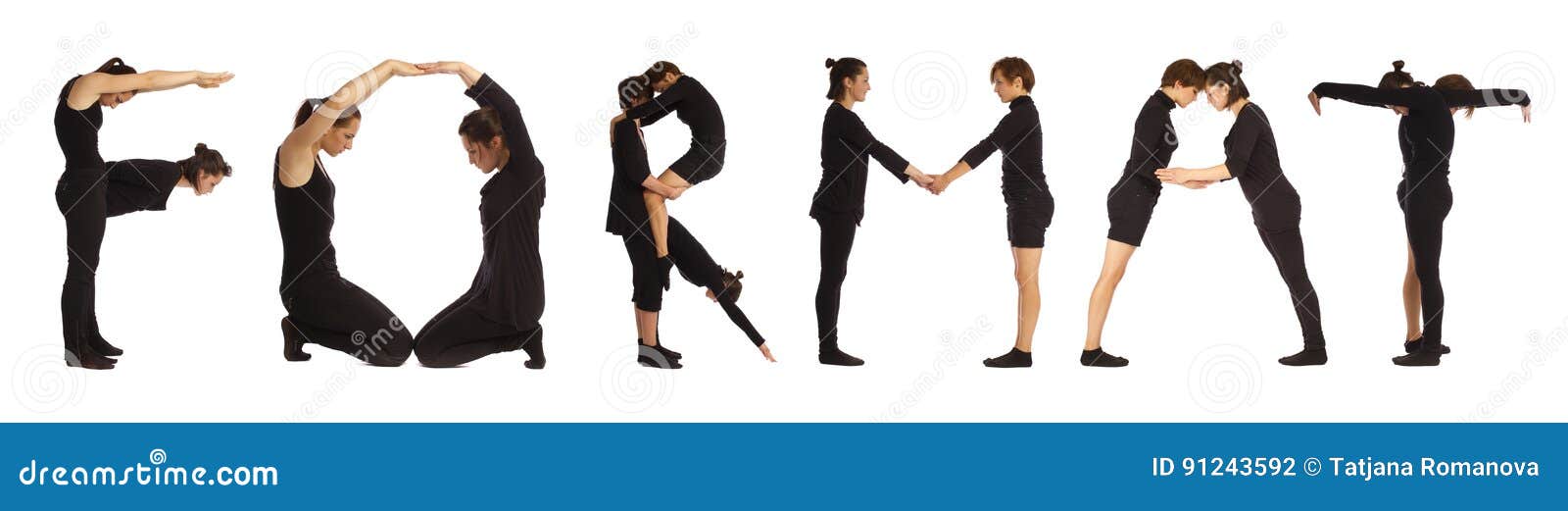 Black Dressed People Forming Word FORMAT Stock Photo - Image of ...