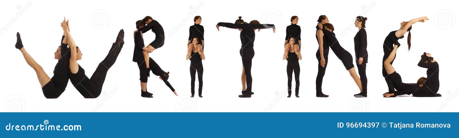 Black Dressed People Forming WRITING Word Stock Image - Image of ...