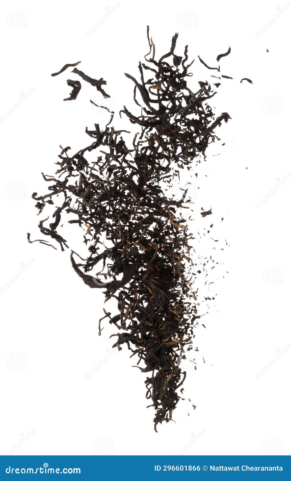 Black Dried Leave Tea Explode. Big Size Tea Leaf Fall Down, Abstract ...