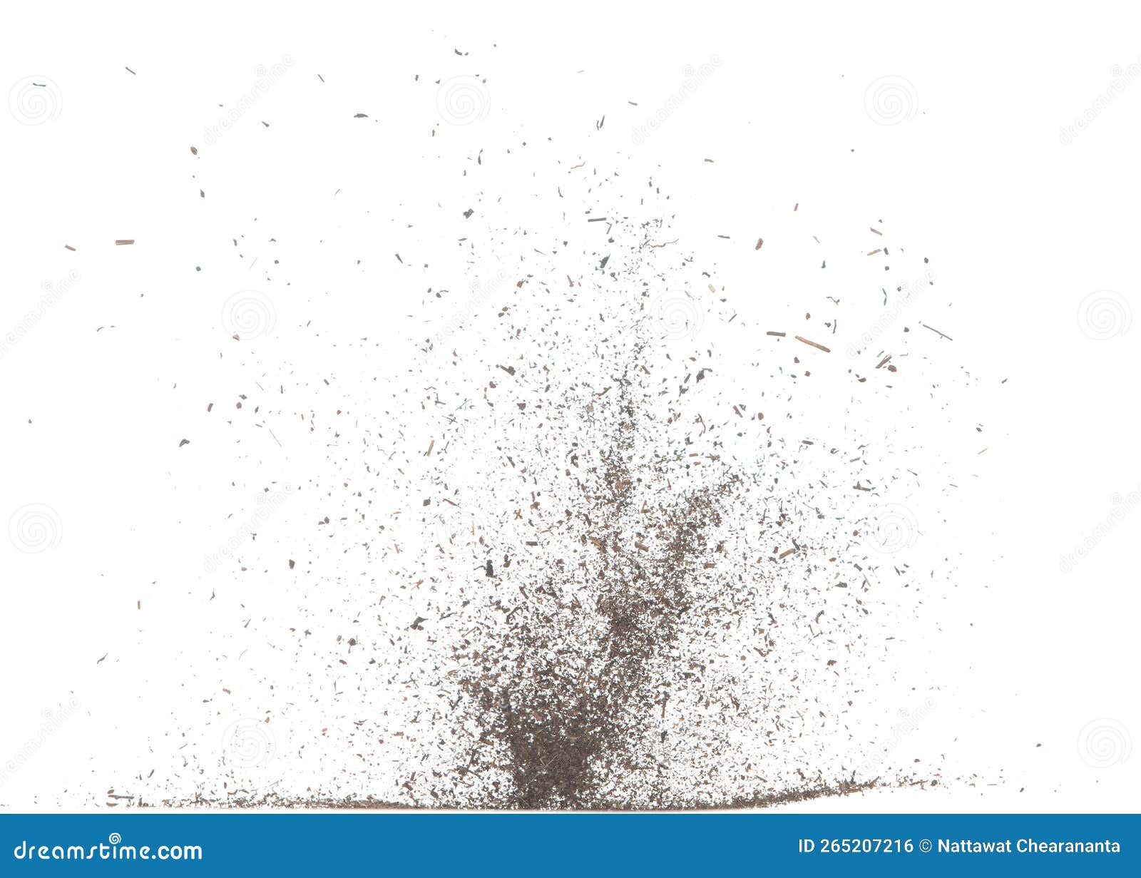 Black Dried Leave Tea Explode. Small Fine Size Tea Leaf Flying ...