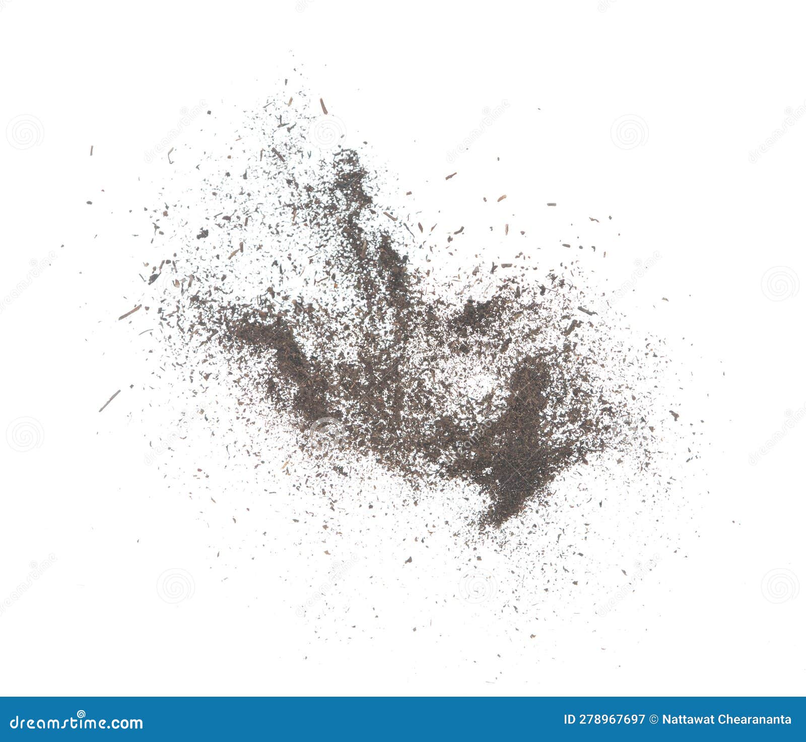 Black Dried Leave Tea Explode. Small Fine Size Tea Leaf Flying ...