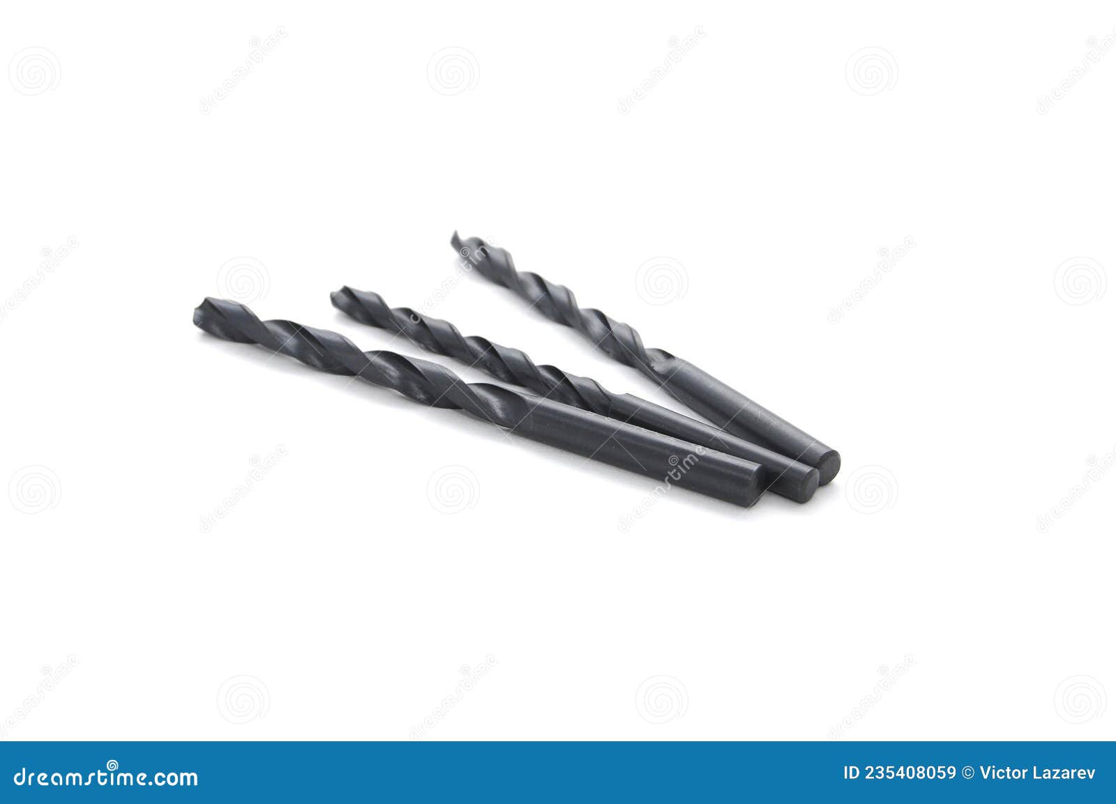 Black Drill Bit on White Background Close-up. Tool, Drilling ...