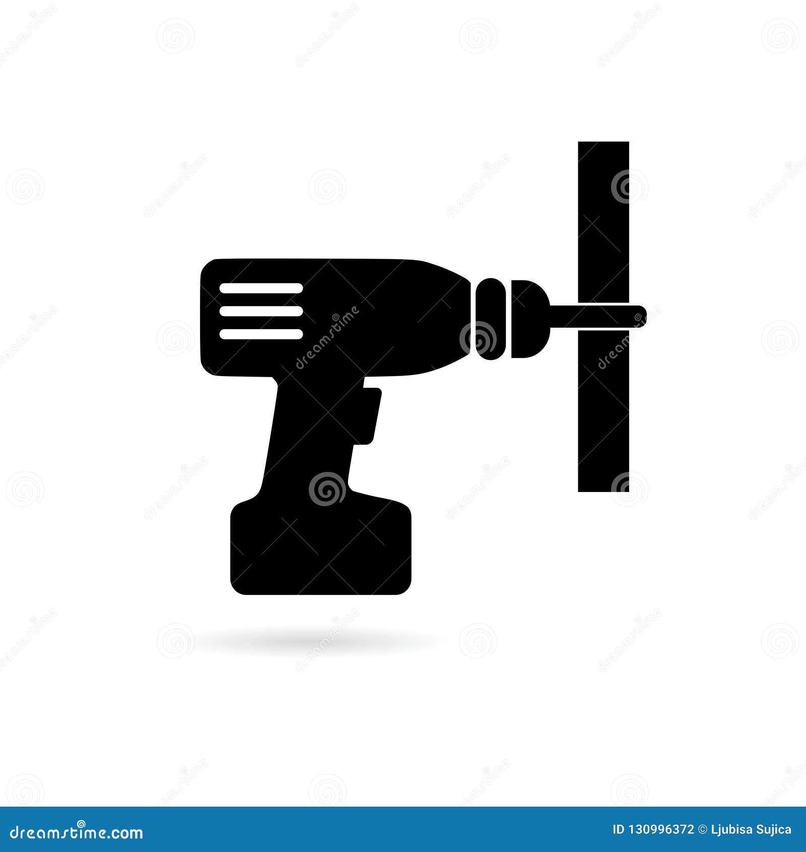Black Drill Logo, Simple Icon Stock Illustration - Illustration of ...
