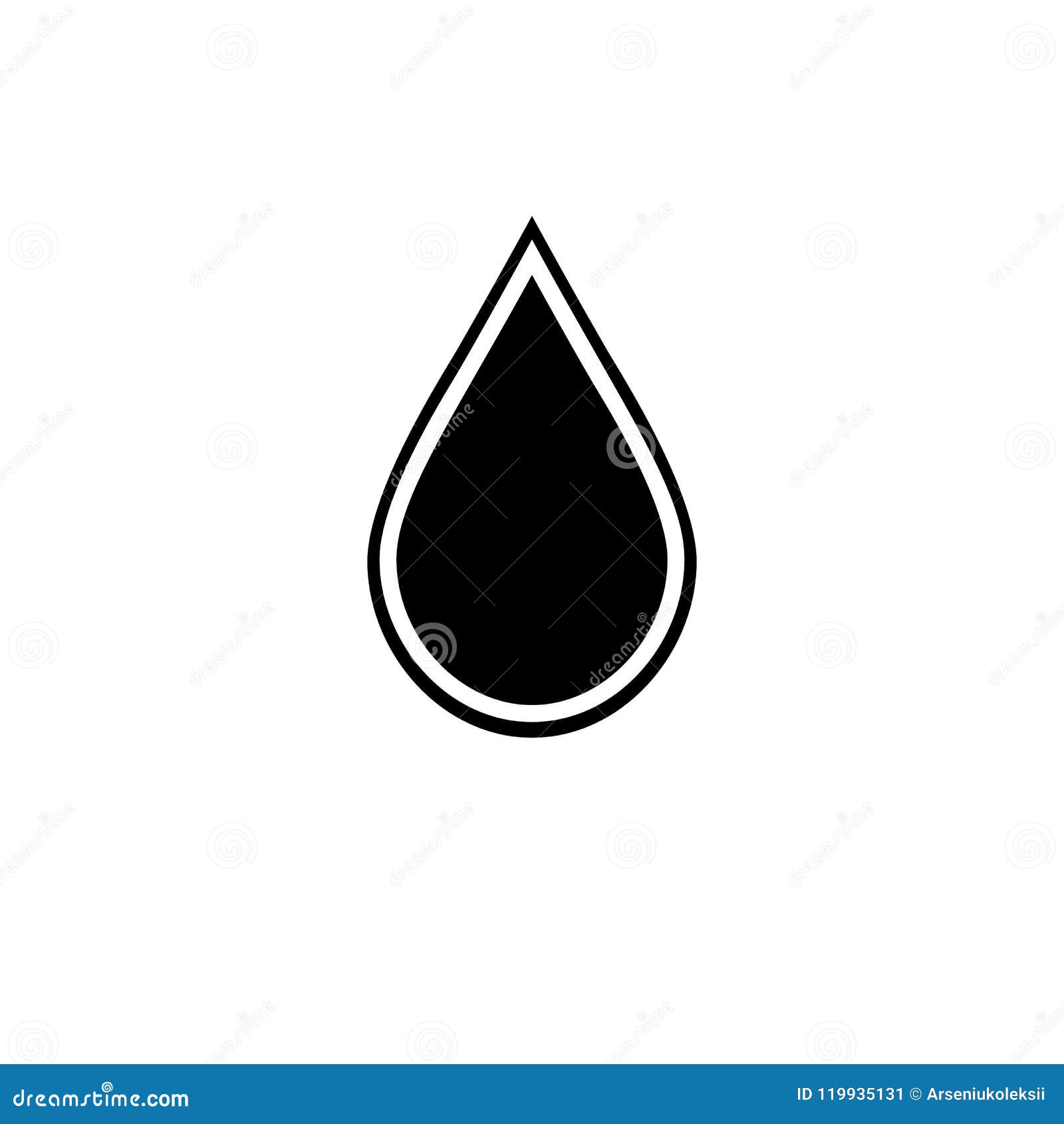Black drop icon stock vector. Illustration of design - 119935131
