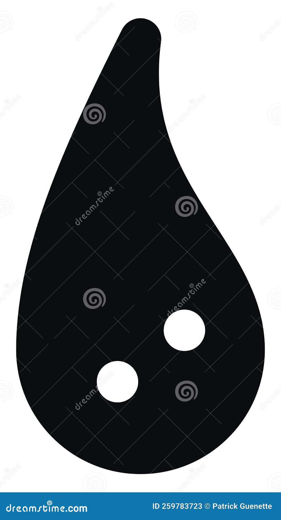 Black Drop with Two Small White Dots, Icon Stock Vector - Illustration ...