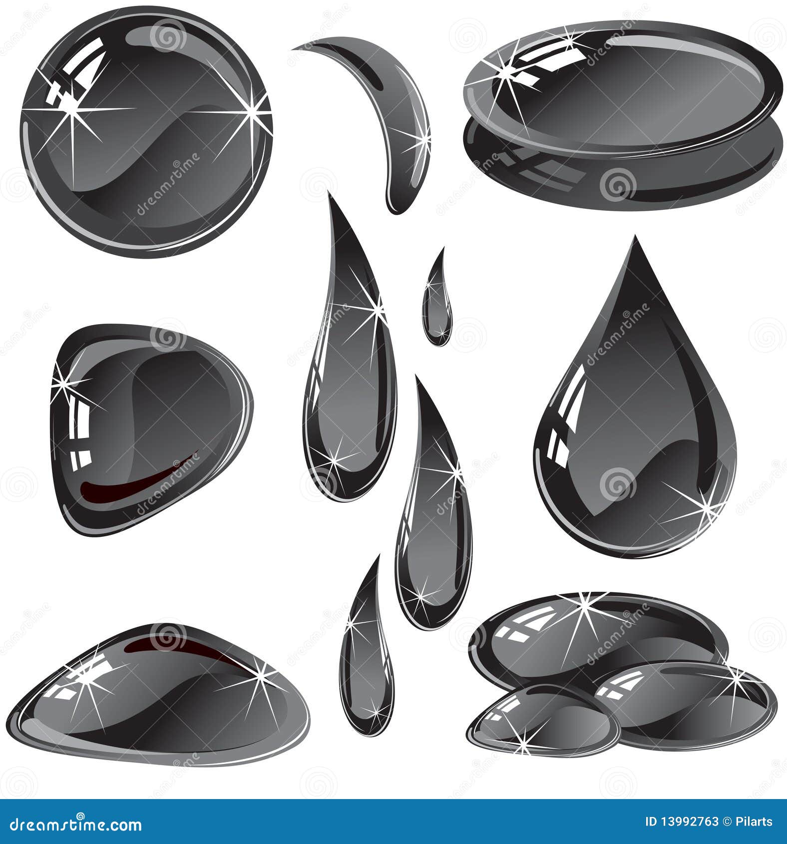 Black drops stock vector. Illustration of dirty, black - 13992763