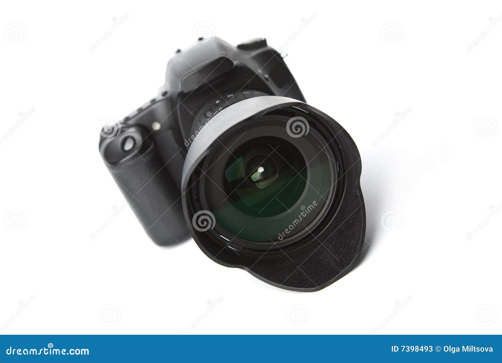 Black DSLR camera isolated stock image. Image of angle - 7398493