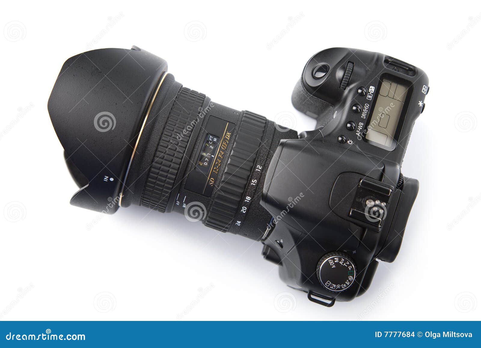 Black DSLR camera isolated stock photo. Image of body - 7777684