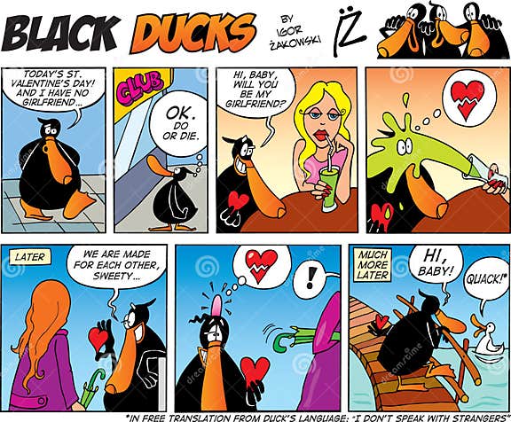 Black Ducks Comic Strip Episode 39 Stock Vector - Illustration of speak ...