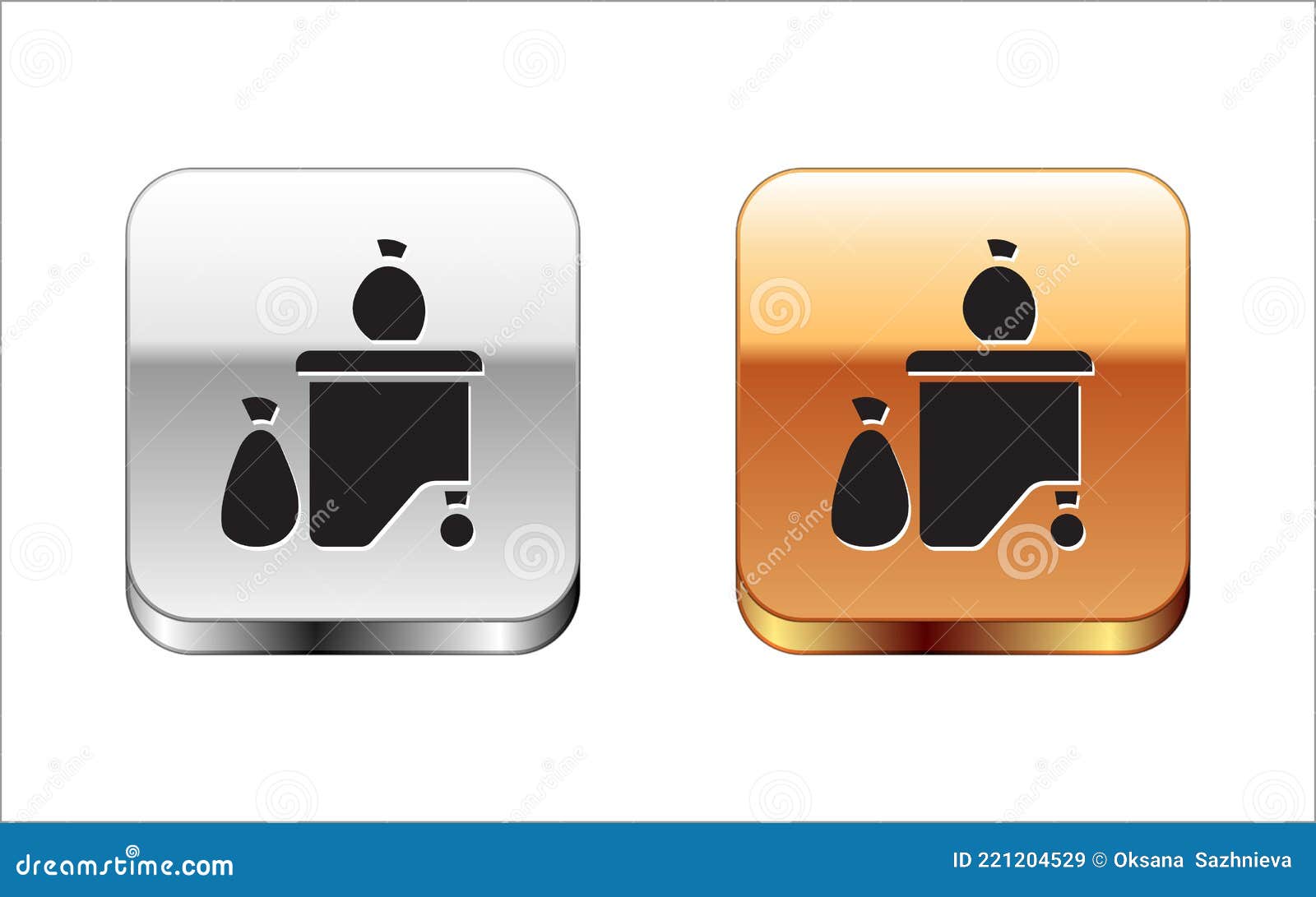 Full Garbage Symbol Pictogram Isolated On White Background Vector ...