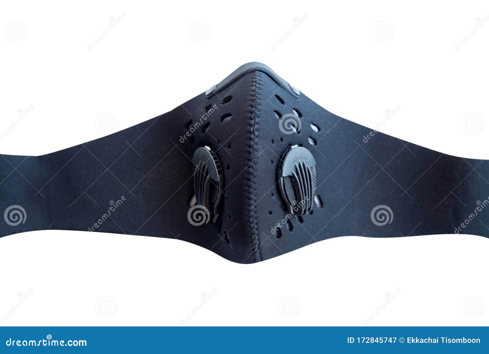 Black Dust Mask on Isolated White Background Stock Image - Image of ...