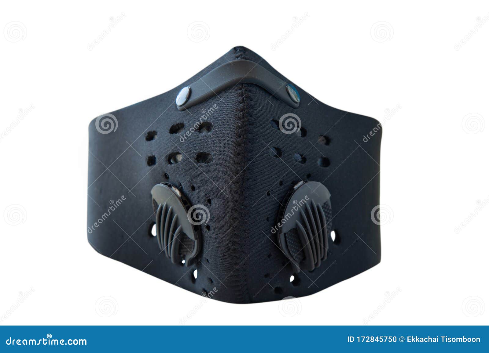 Black Dust Mask on Isolated White Background Stock Photo - Image of ...