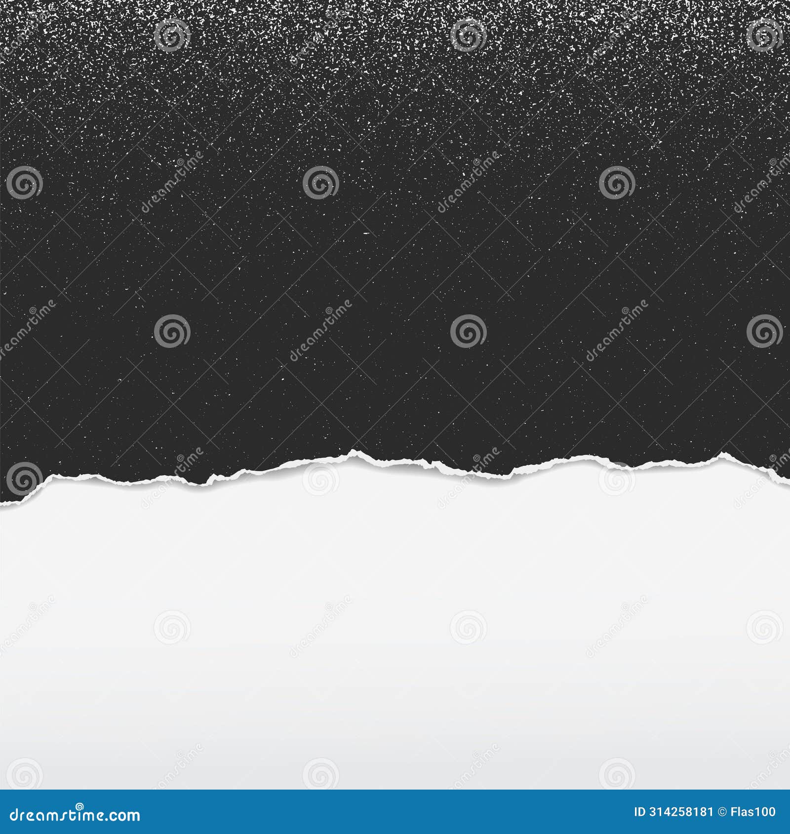 Black and Dusty Torn Paper Strip with Soft Shadow is on White ...