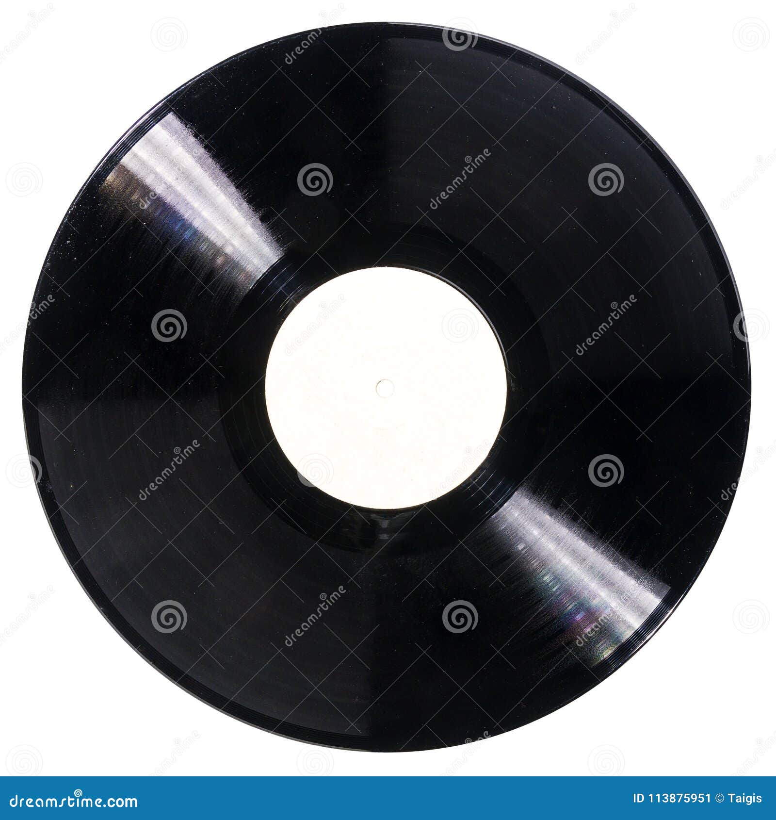 Black Dusty Vinyl Record Isolated on White Background Stock Image ...