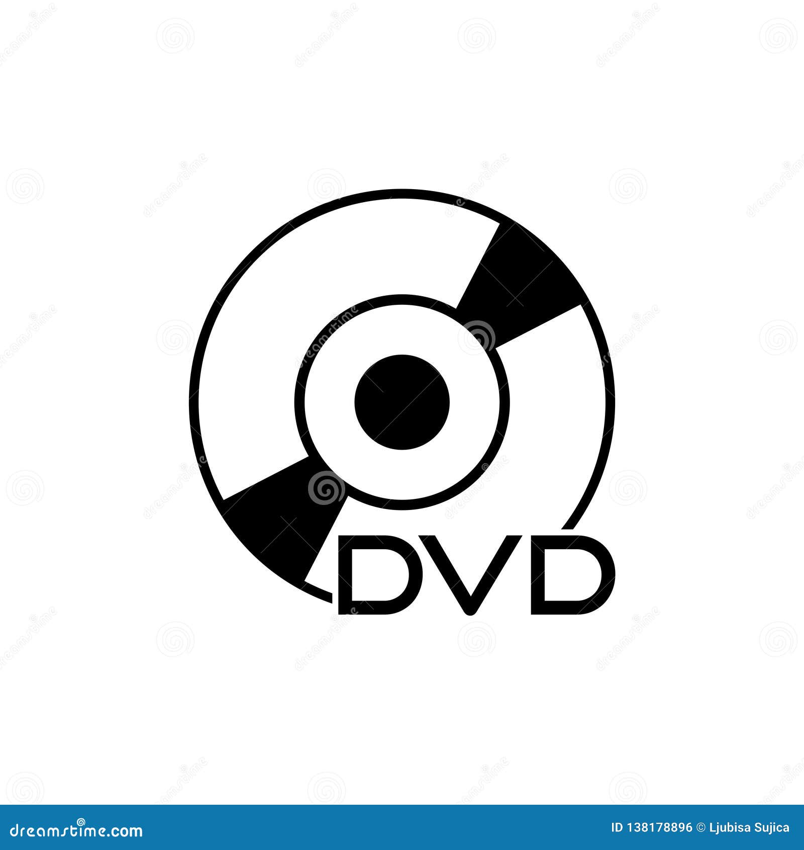 Black Dvd Icon or Logo Isolated on White Stock Vector - Illustration of ...