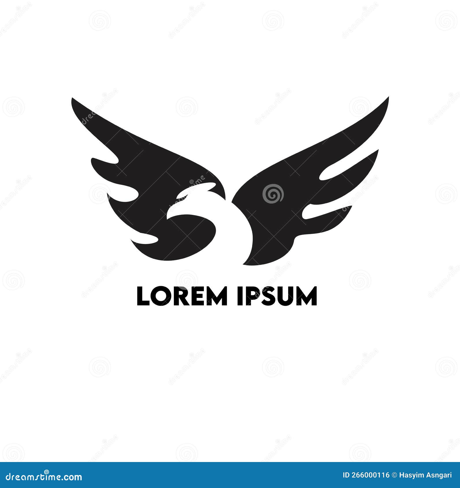 Black Eagle Logo Design Concept Stock Vector - Illustration of wing ...