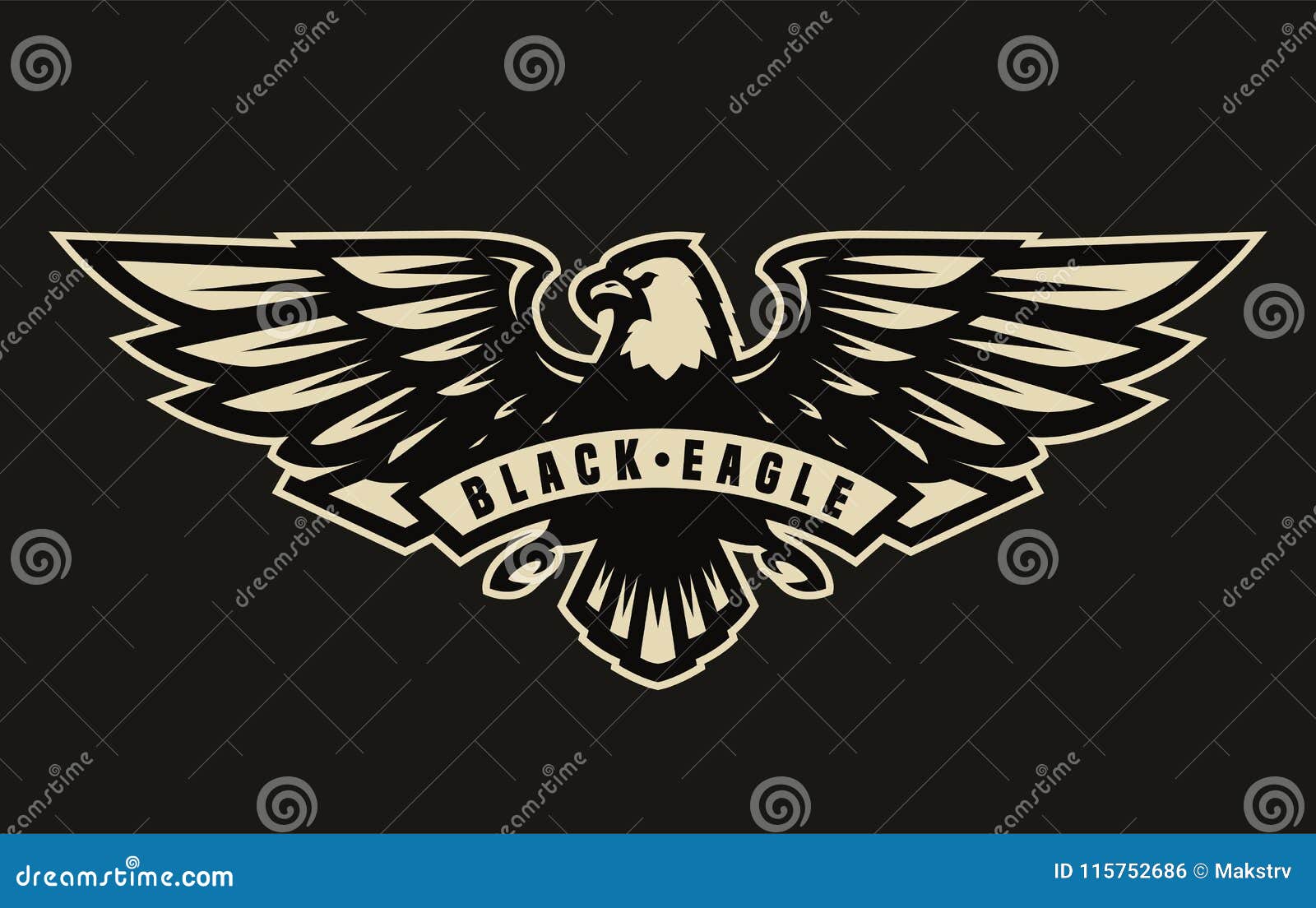 Eagle Symbol. Silhouette Flying Eagles Emblem, Winged Badge And Freedom ...