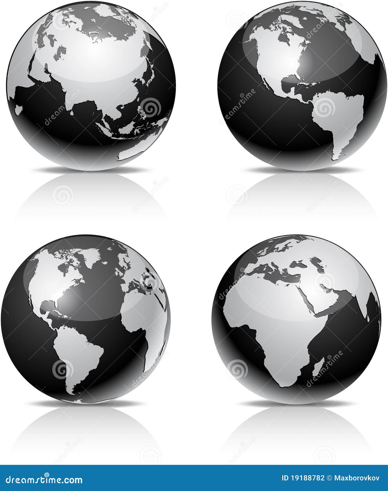 Black Earth balls. stock vector. Illustration of glass - 19188782