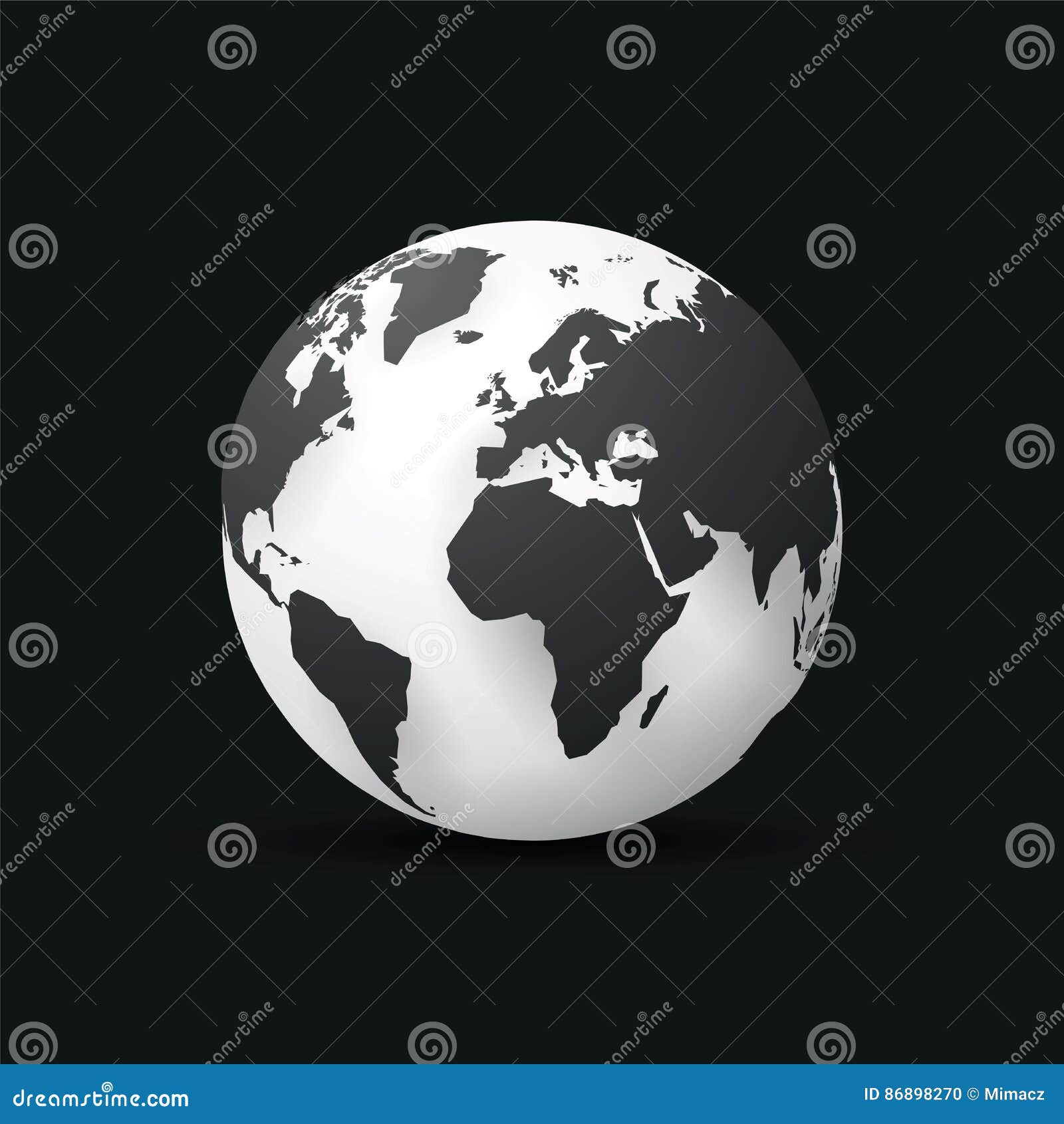 Black Earth Globe World Map Design Stock Illustration - Illustration of ...