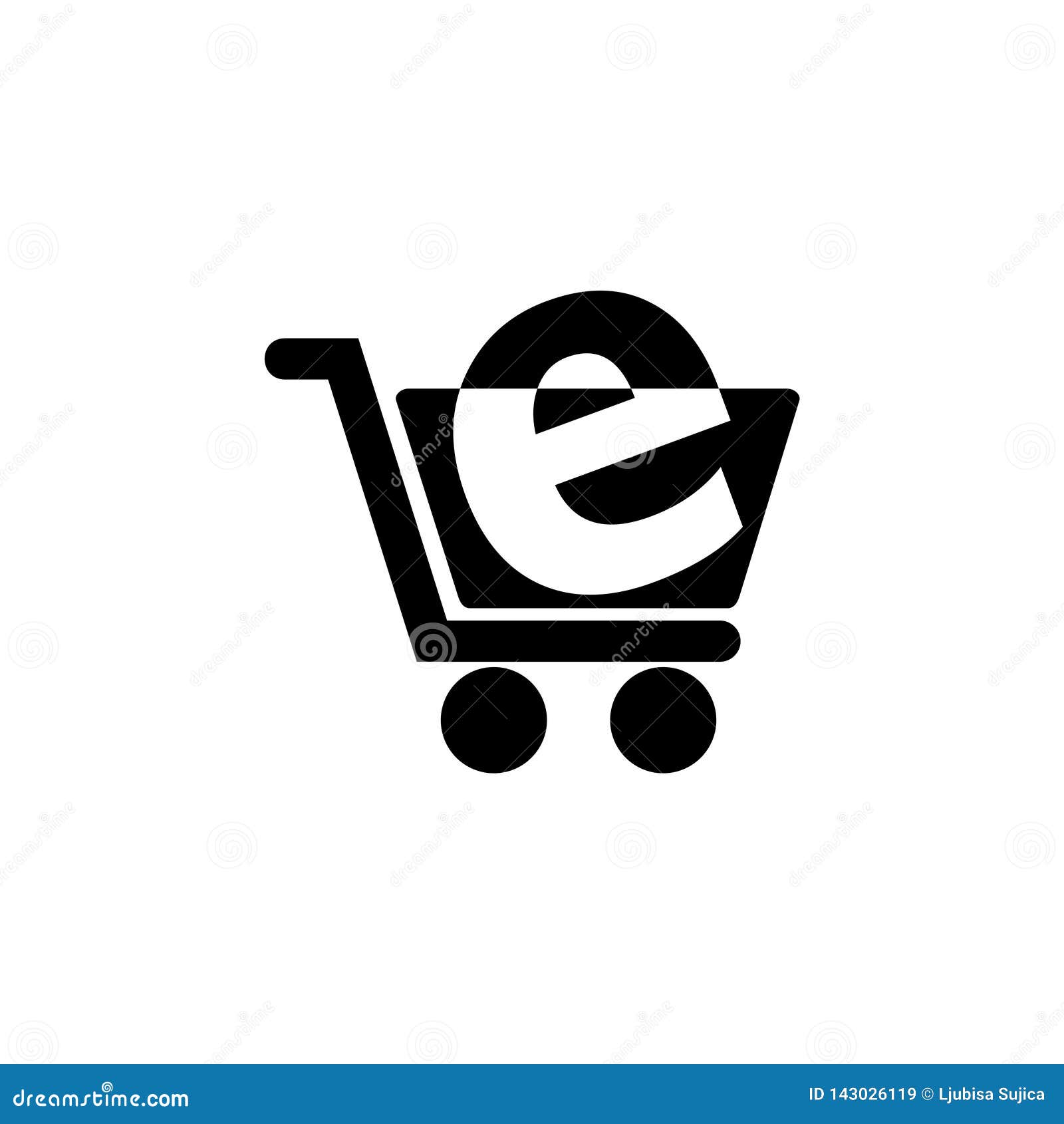 Black Ecommerce Icon Shopping Design Shopping Cart Simple Vector Sign Stock Vector