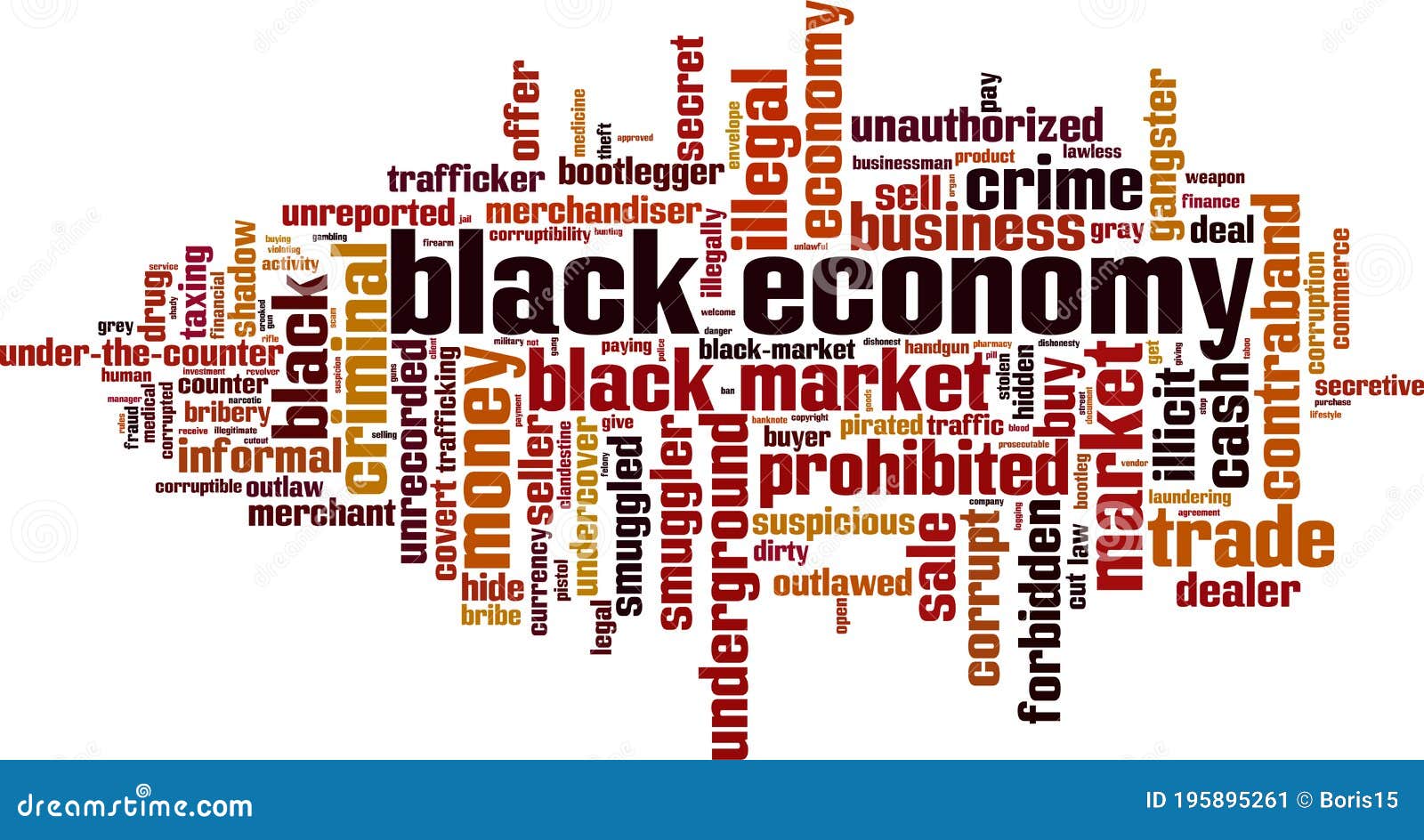 Black economy word cloud stock vector. Illustration of business - 195895261