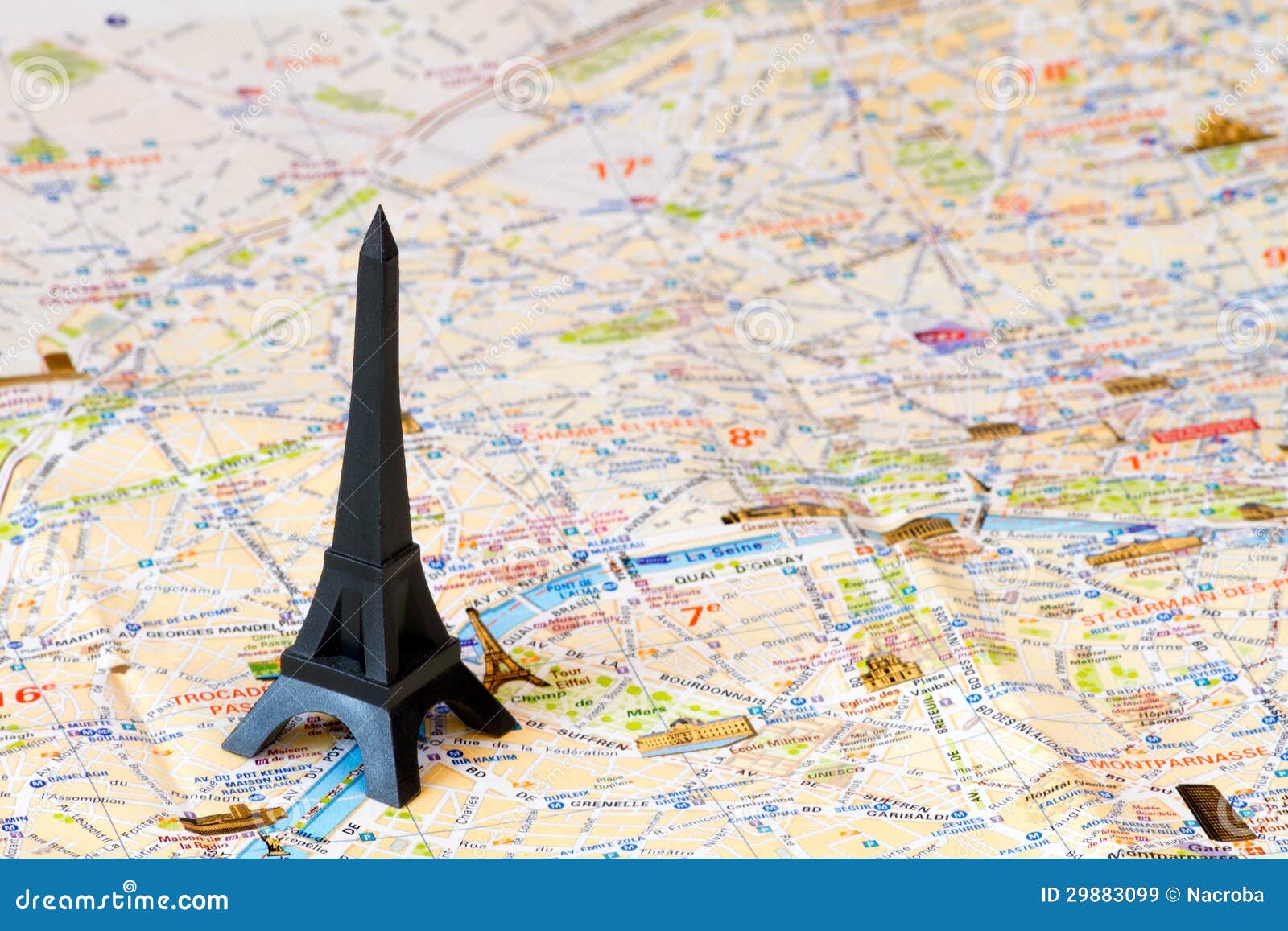 Eiffel tower paris map stock image. Image of paris, building - 29883099