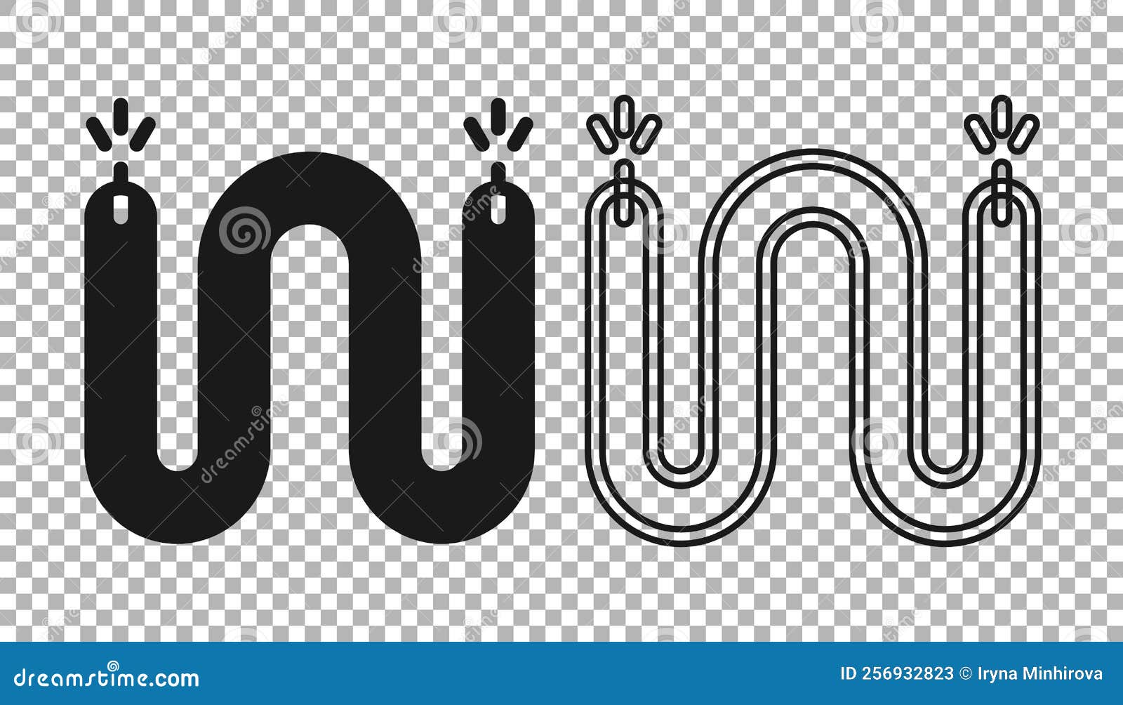 Black Electric Cable Icon Isolated on Transparent Background ...