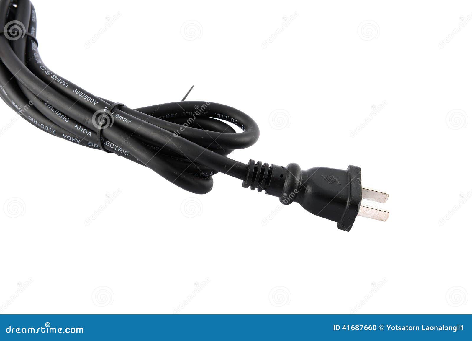 Black electric cable stock photo. Image of electric, connection - 41687660