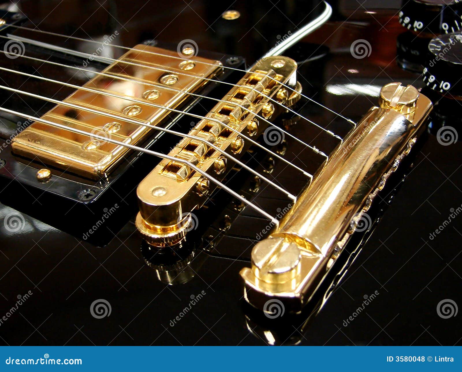 Black electric guitar stock photo. Image of objects, closeup - 3580048