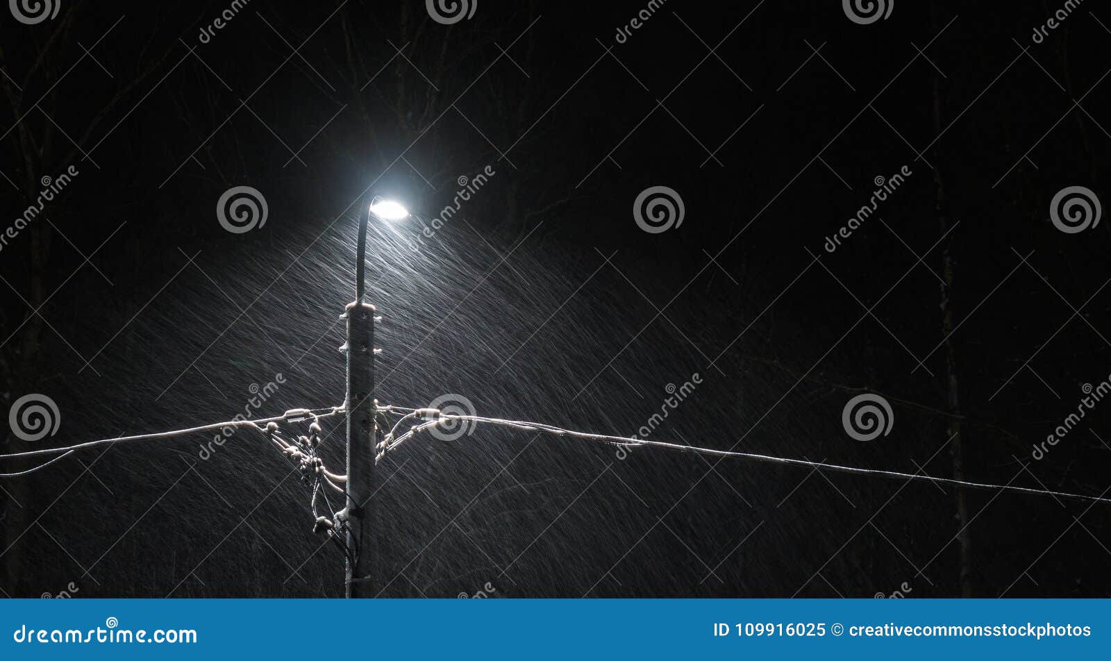 Black Electric Lamp Post With Lighted Lamp During Nighttime Picture ...