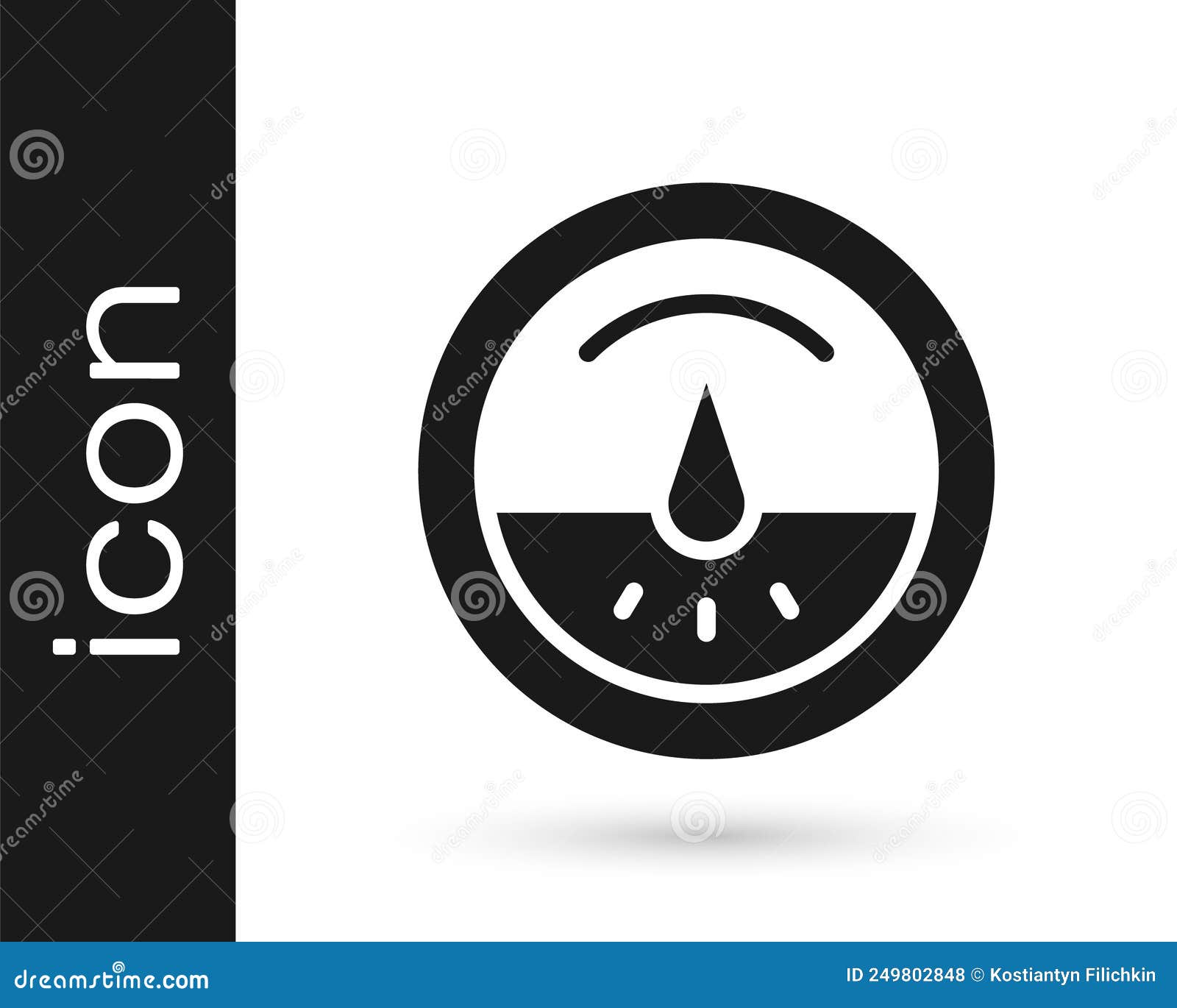 Black Electric Meter Icon Isolated on White Background. Vector Stock ...