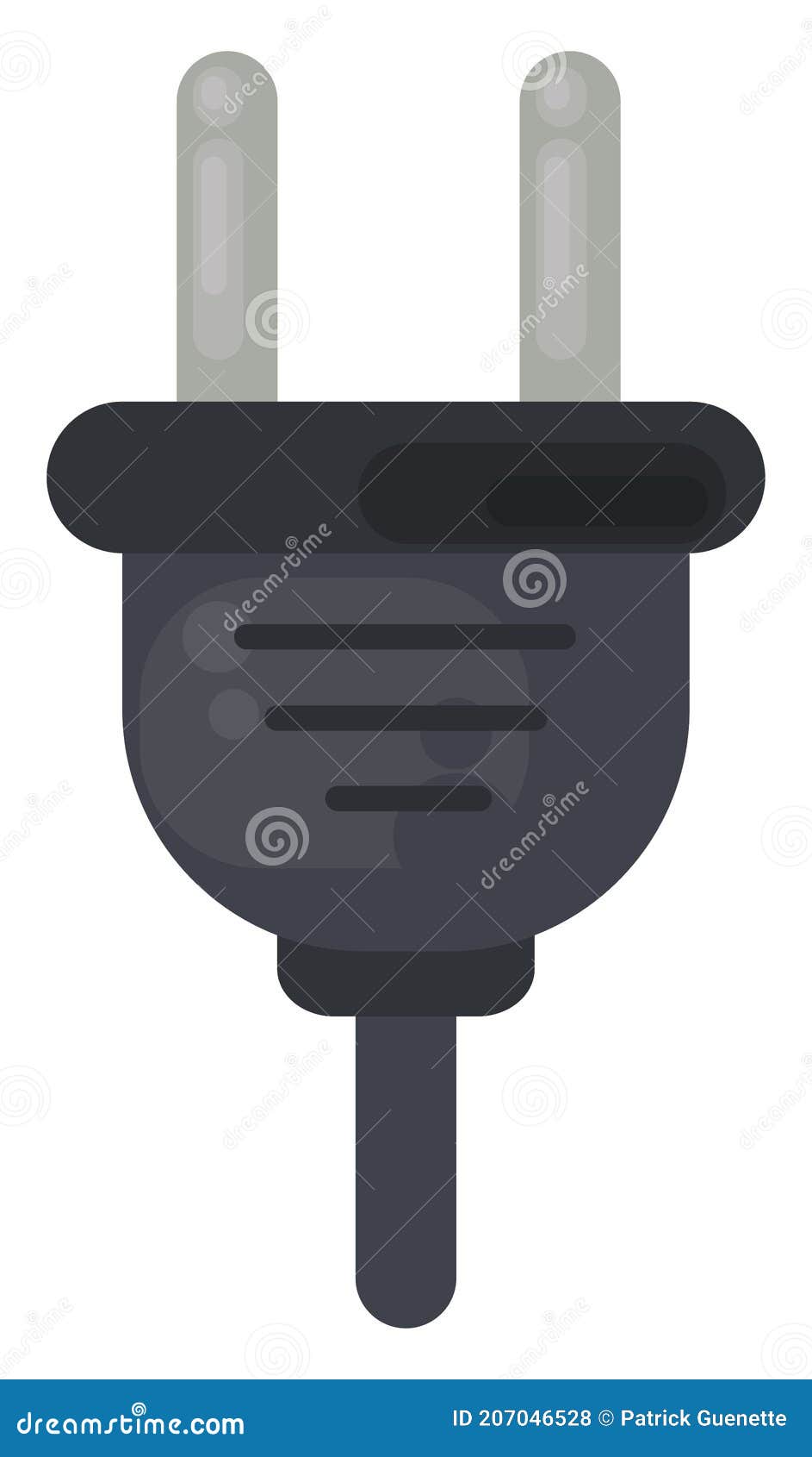 Black Electric Plug, Illustration, Vector Stock Vector - Illustration ...