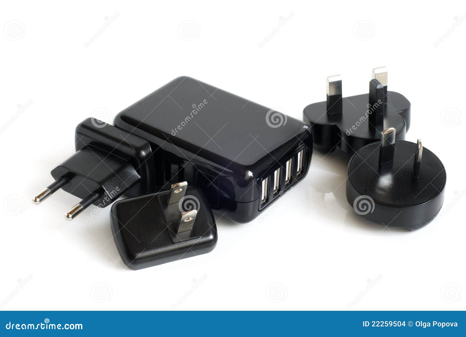 Black Electrical Adapters To USB Port Stock Photo - Image of british ...