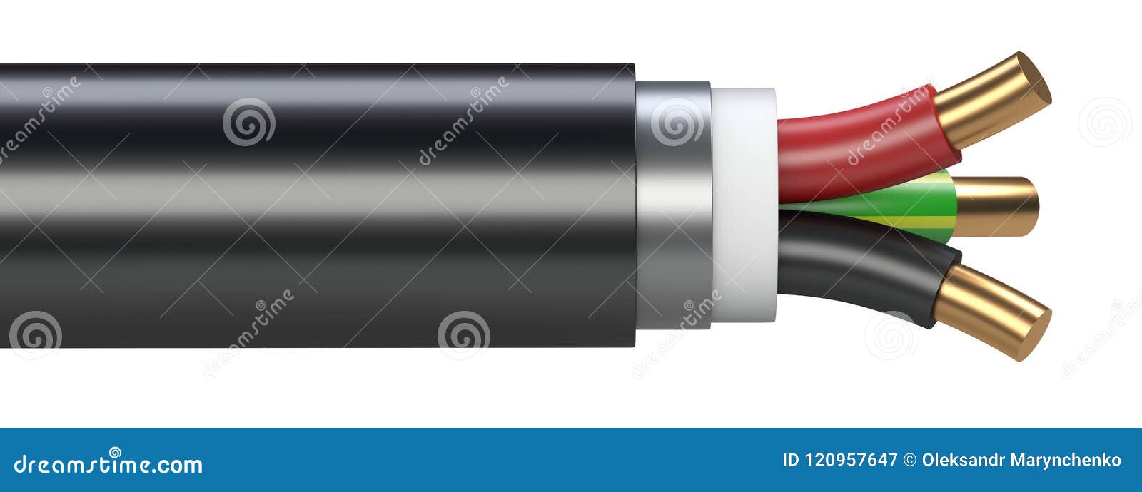 Black Electrical Cable - Top View. Stock Illustration - Illustration of ...