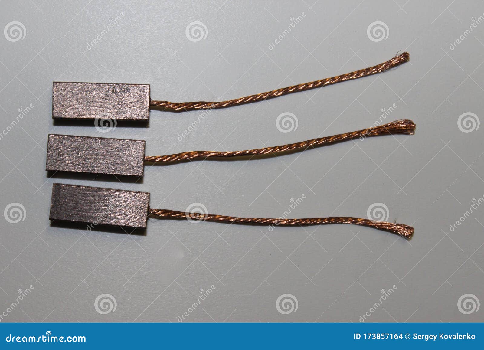 Black Electrical Contacts with Copper Wire. Macro. Russia. Stock Photo ...
