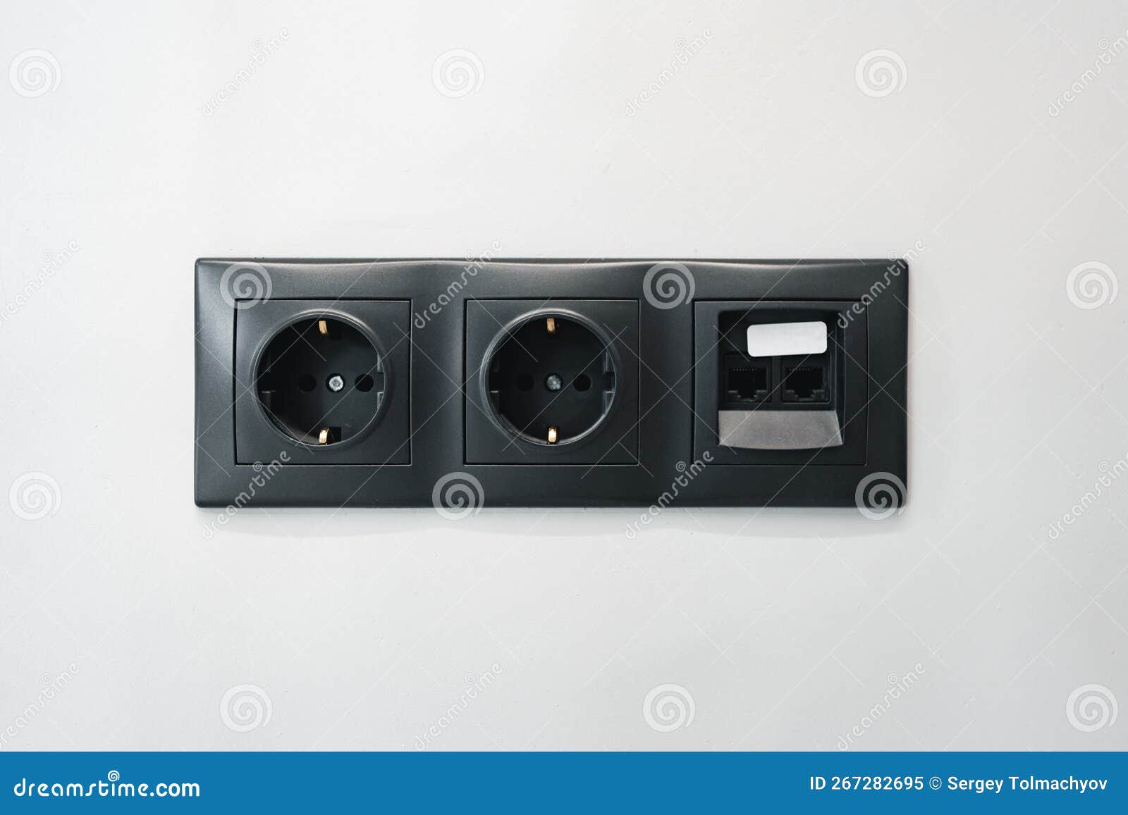 Black Electrical Outlet Socket on a Room Wall Close Up Stock Image ...