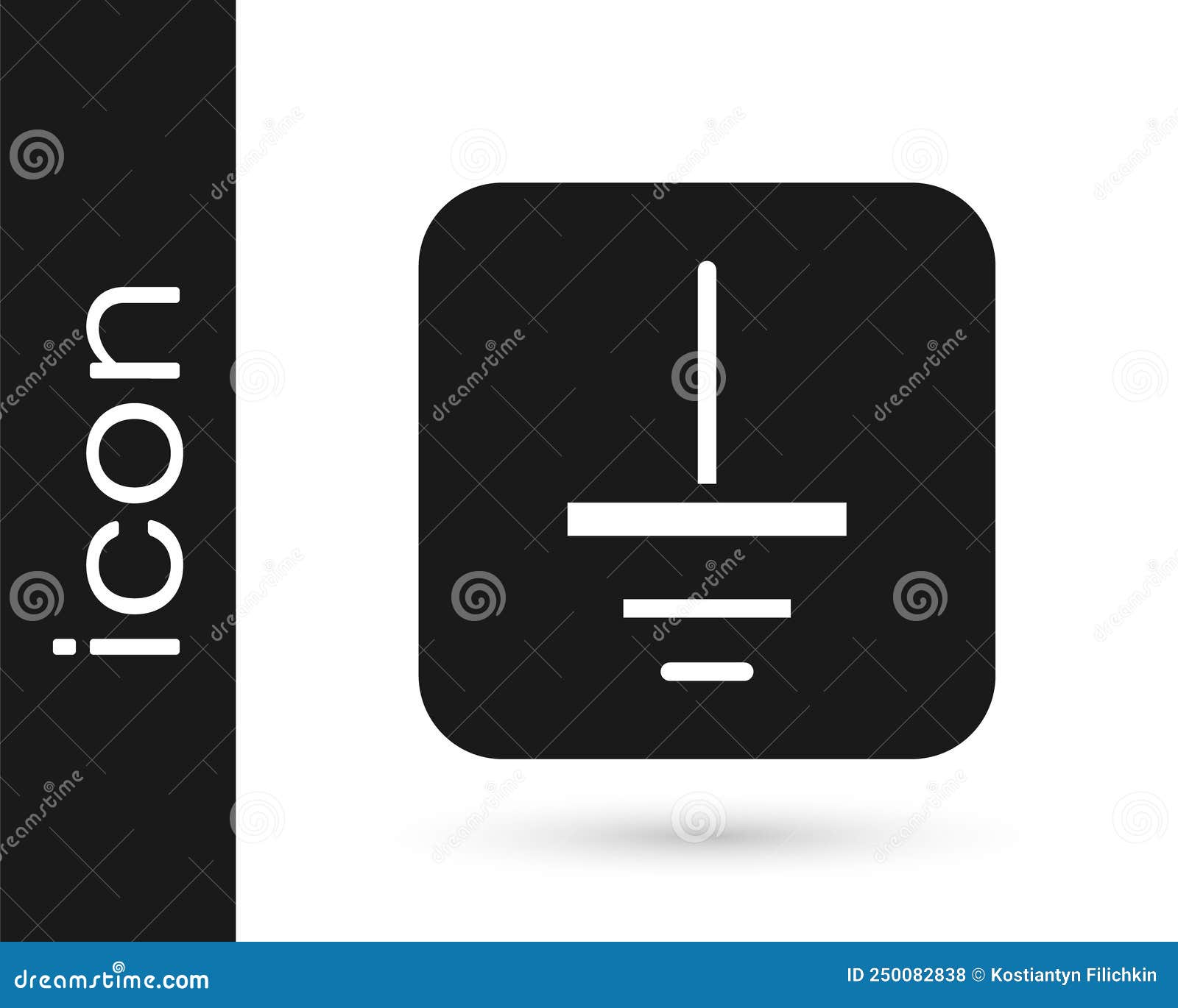 Black Electrical Symbol Ground Icon Isolated on White Background ...
