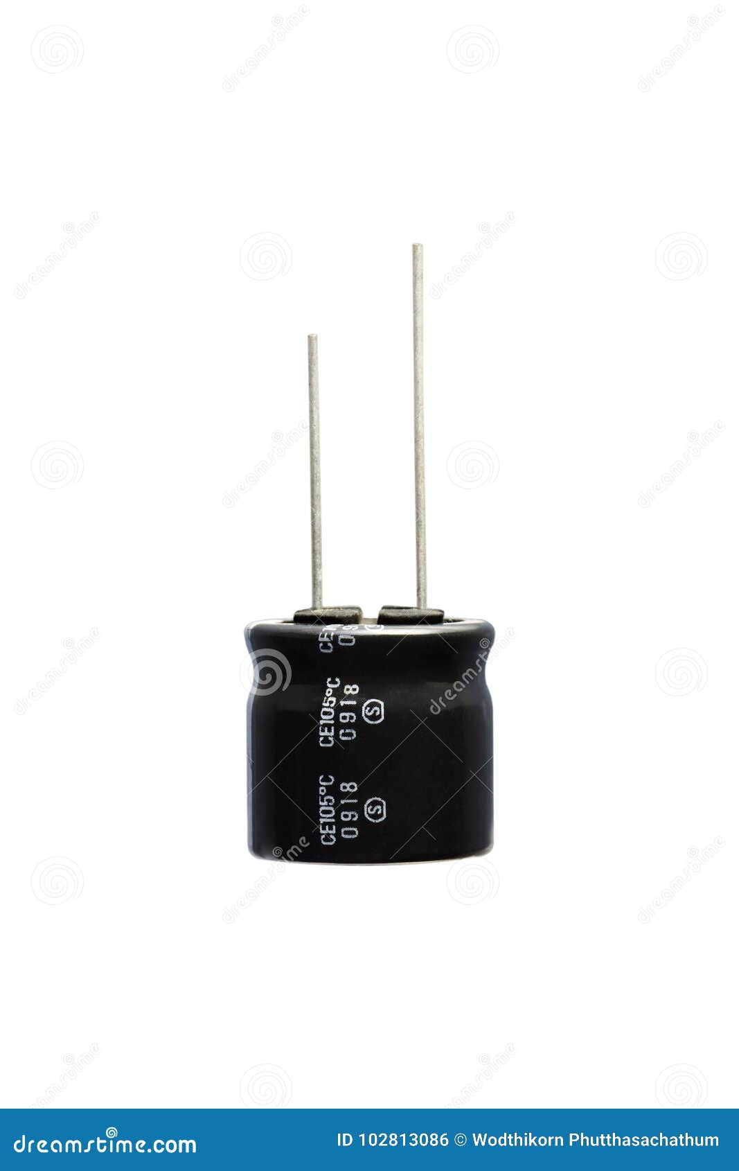 Black Electrolytic Capacitor Isolated on White Background, Elect Stock ...